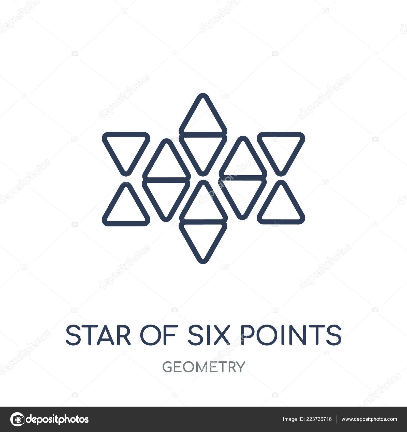 Star Six Points Icon Star Six Points Linear Symbol Design Stock Vector ...