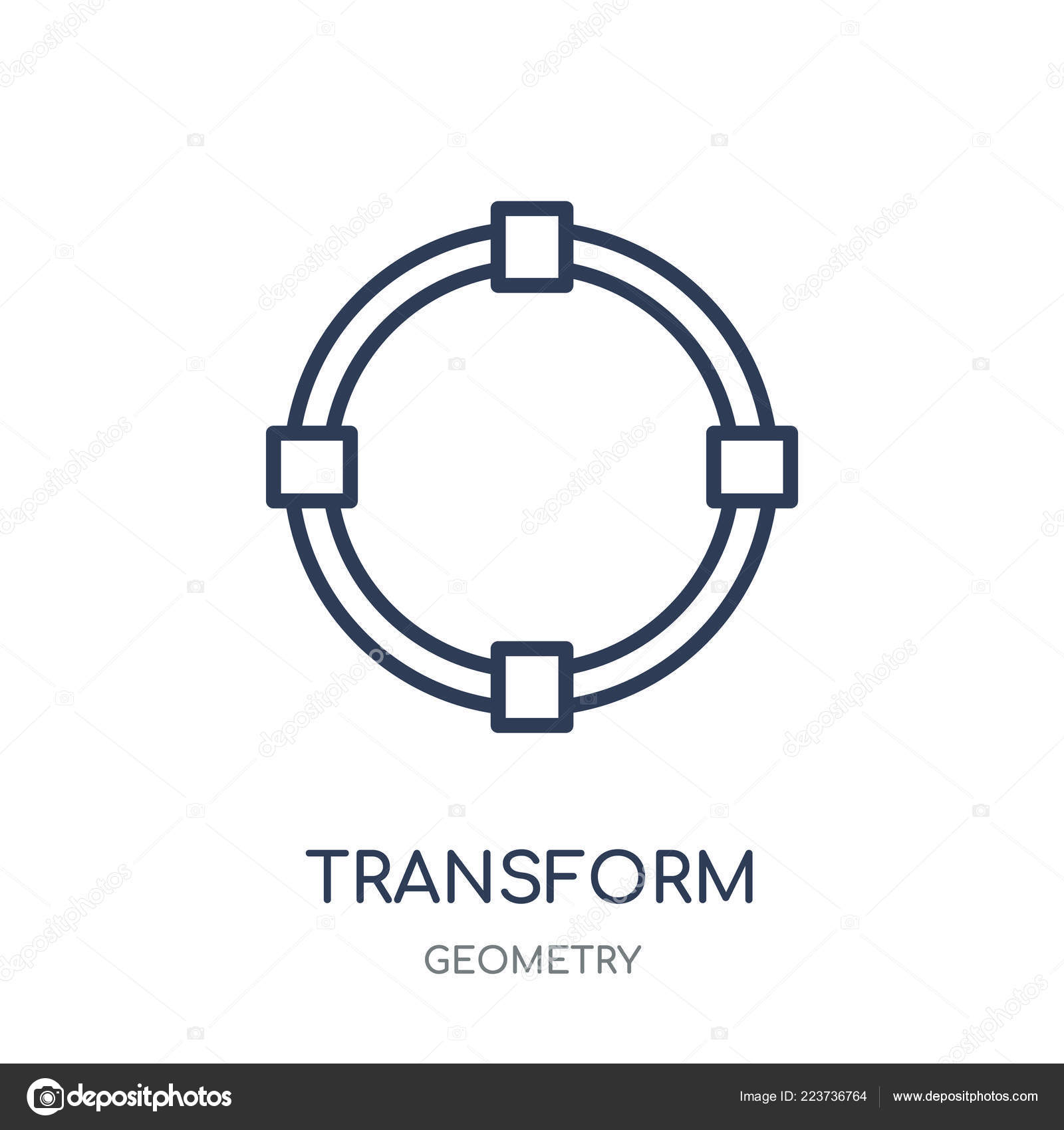 Transformar Ícone Transforme Design Símbolos Lineares Coleção Geometria ...