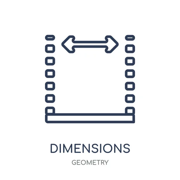 Dimensions Icon Dimensions Linear Symbol Design Geometry Collection Simple Outline Stock Vector ...