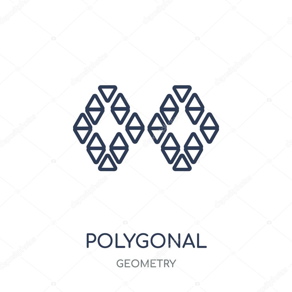 Icono de formas de sinergia poligonal. La sinergia poligonal forma el dise o de s mbolos ...
