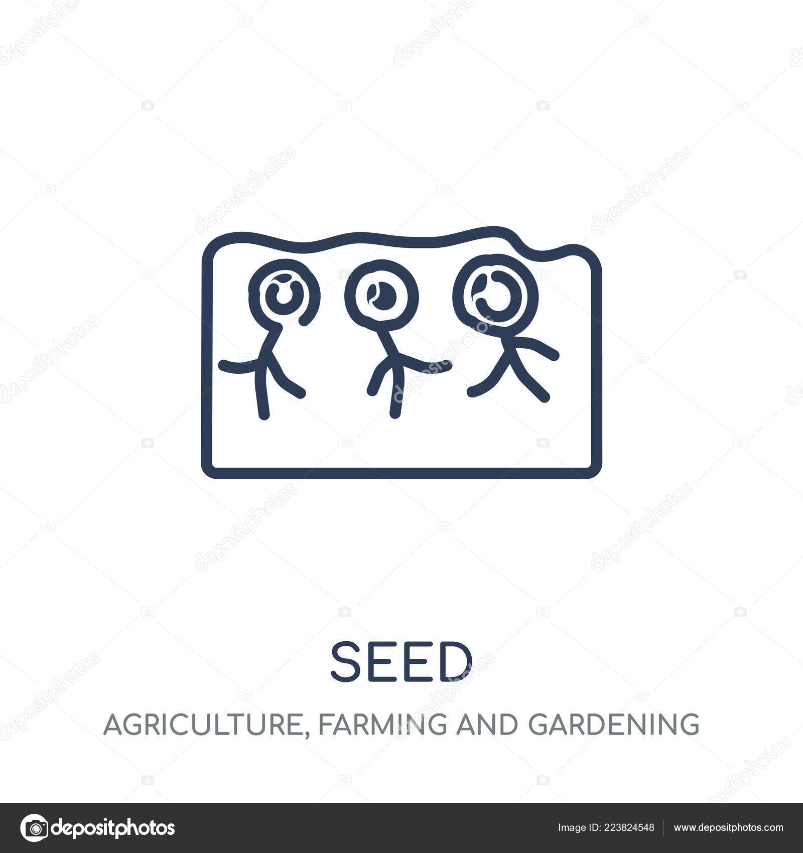 Seed Icon Seed Linear Symbol Design Agriculture Farming Gardening ...