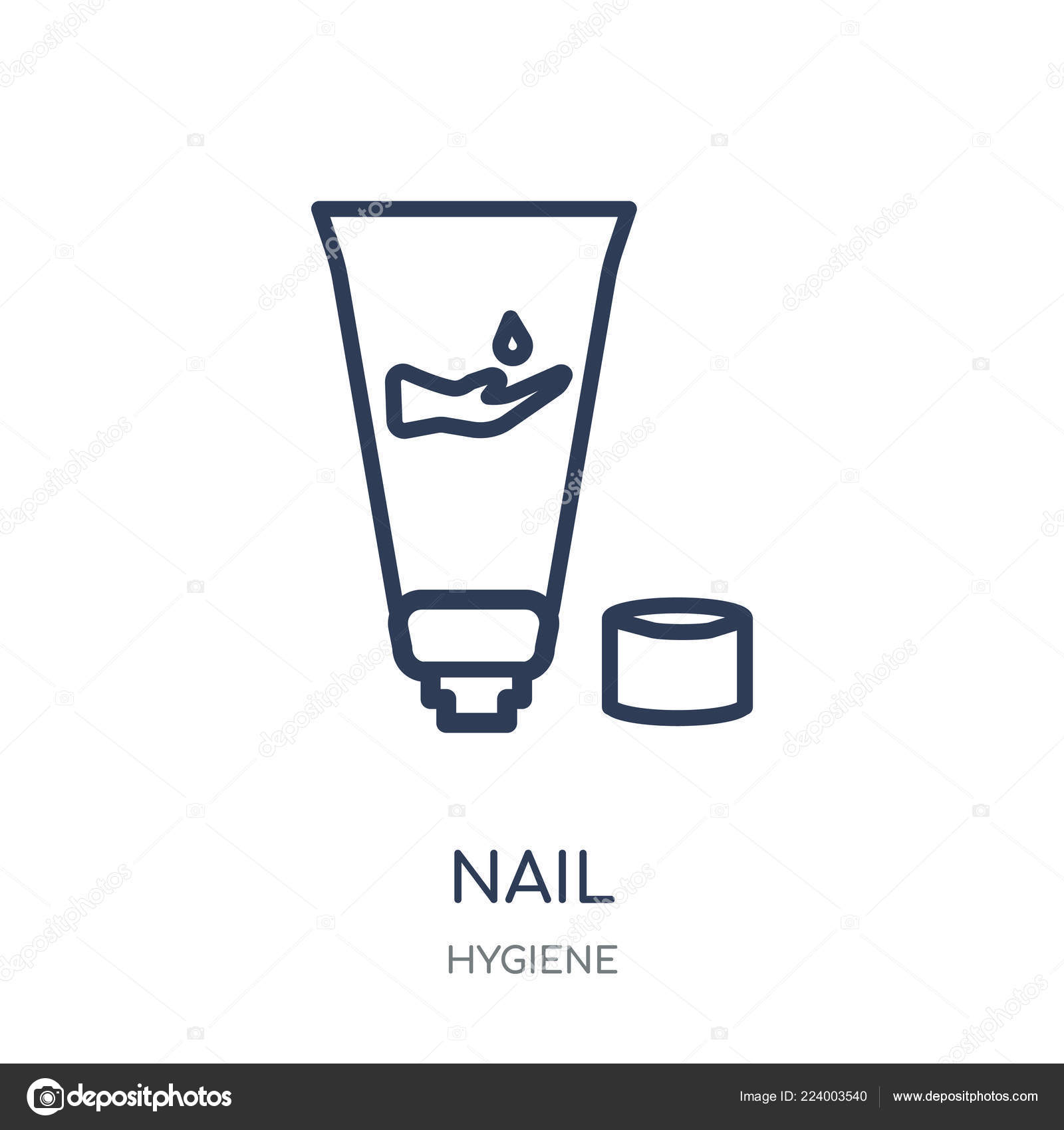 Nail Icon Nail Linear Symbol Design Hygiene Collection Simple Outline ...