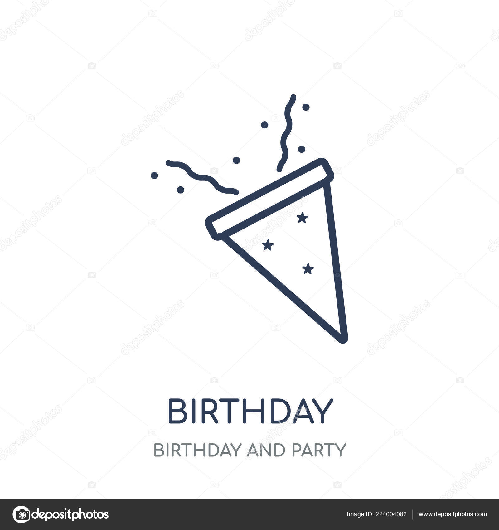 Birthday Icon Birthday Linear Symbol Design Birthday Party Collection ...