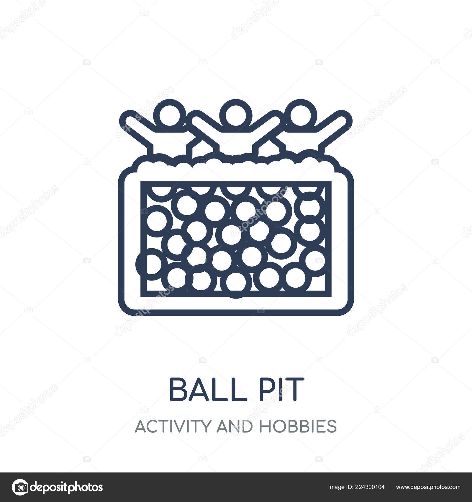 Ball Pit Icon Ball Pit Linear Symbol Design Activity Hobbies Stock ...
