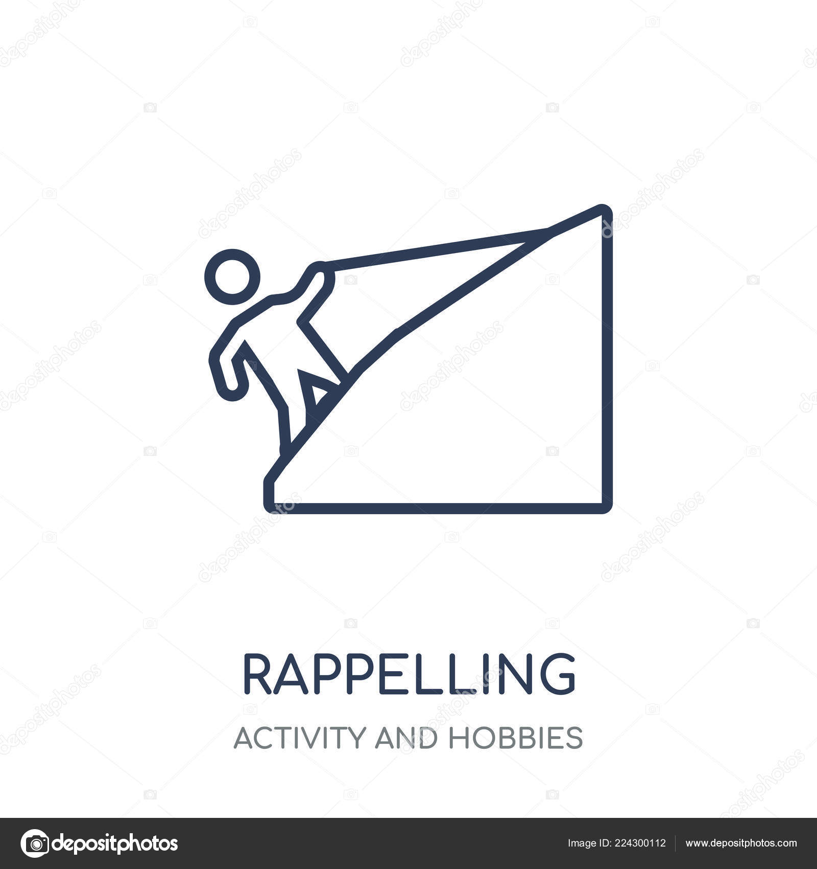 Rappelling Icon Rappelling Linear Symbol Design Activity Hobbies ...