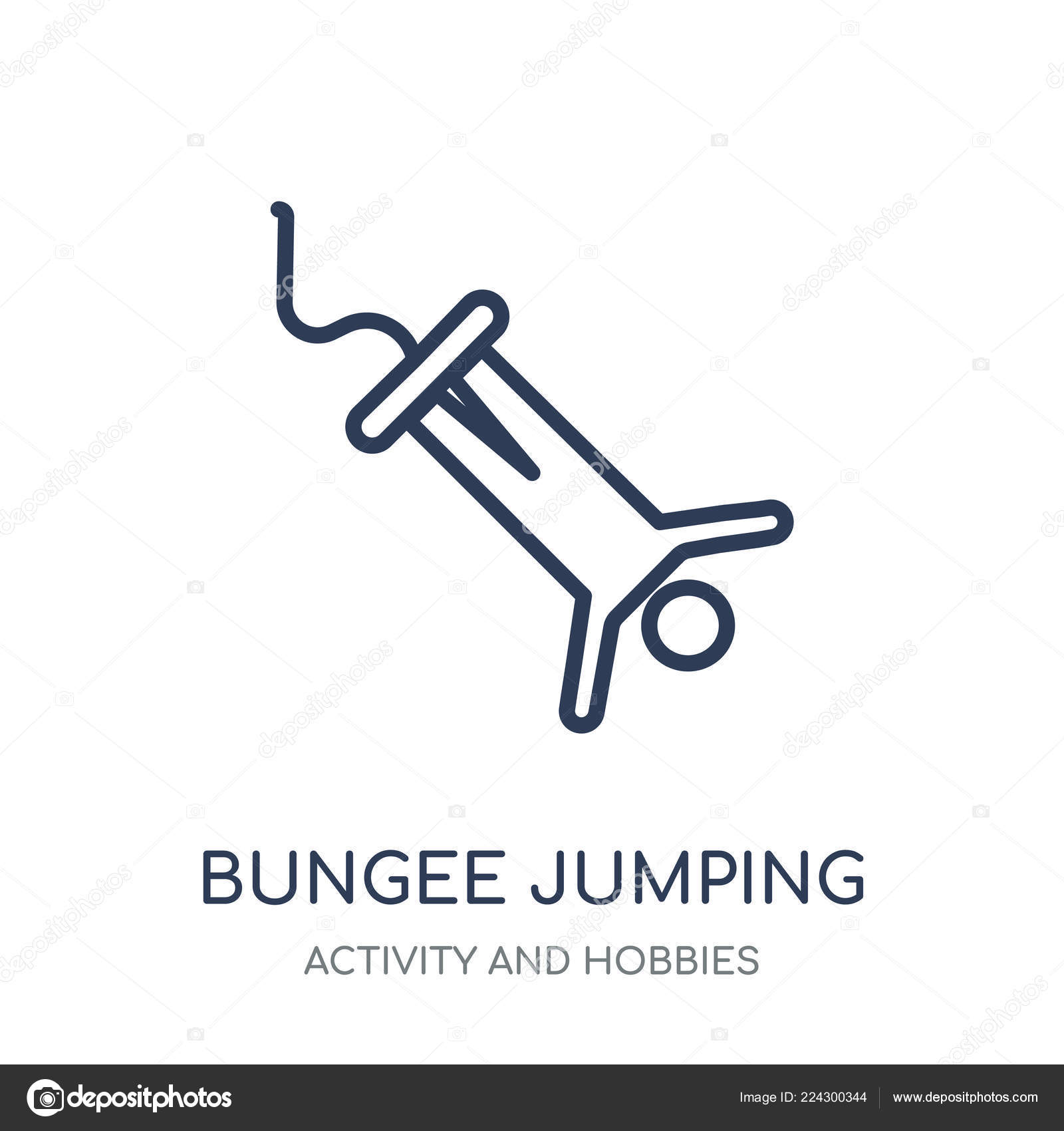 Bungee Salto Icono Bungee Saltar Diseño Símbolo Lineal Colección Actividad Vector de stock ...