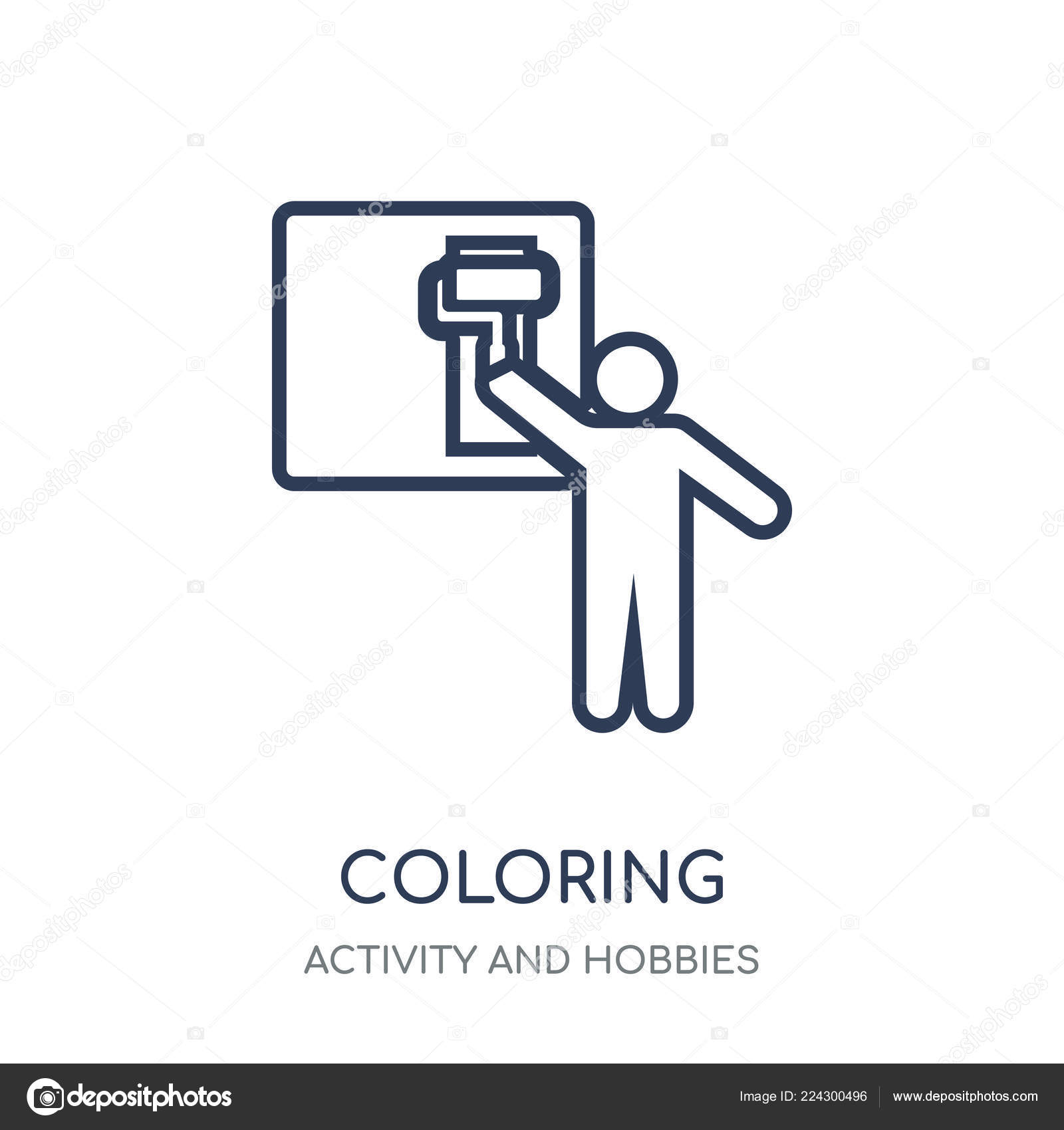 Coloring Icon Coloring Linear Symbol Design Activity Hobbies Collection ...