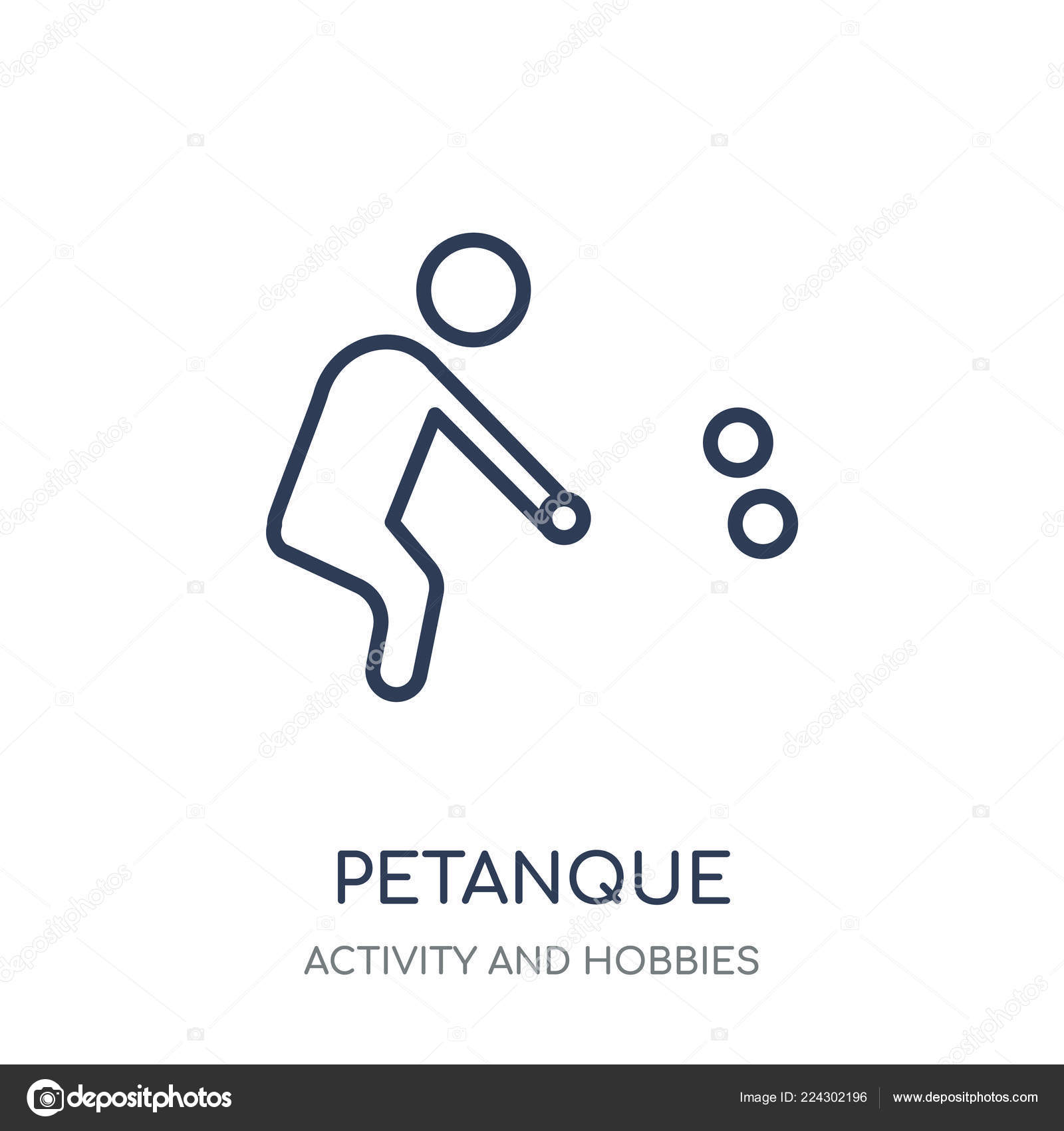 Petanque Icon Petanque Linear Symbol Design Activity Hobbies Collection ...