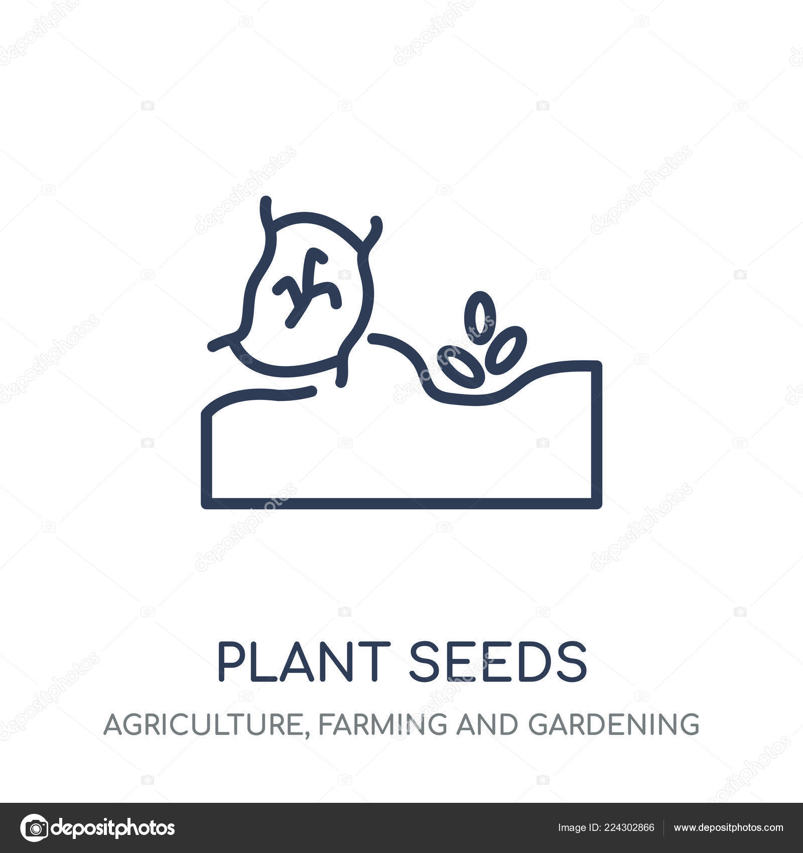 Plant Seeds Icon Plant Seeds Linear Symbol Design Agriculture Farming ...