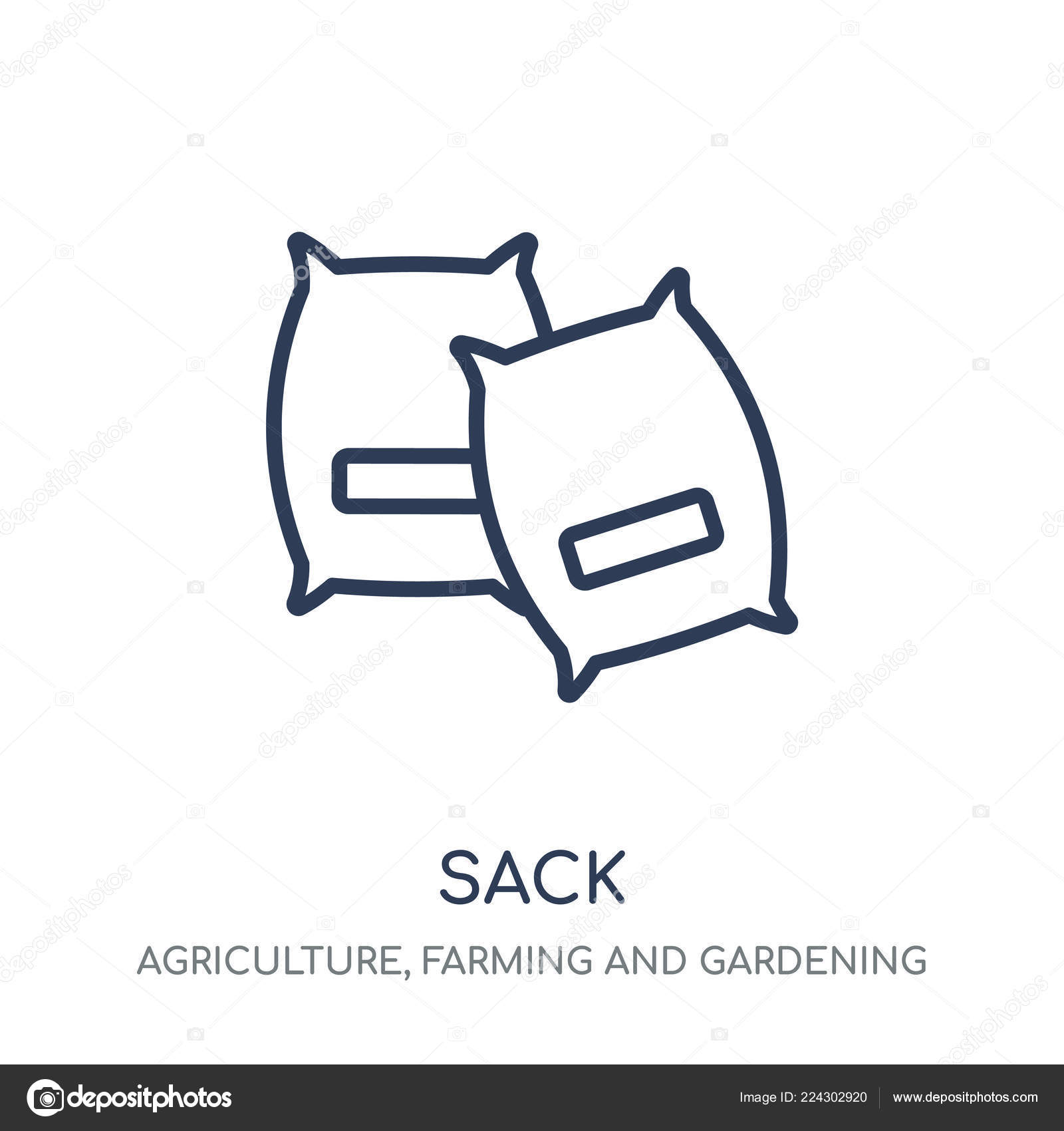 Sack Icon Sack Linear Symbol Design Agriculture Farming Gardening ...