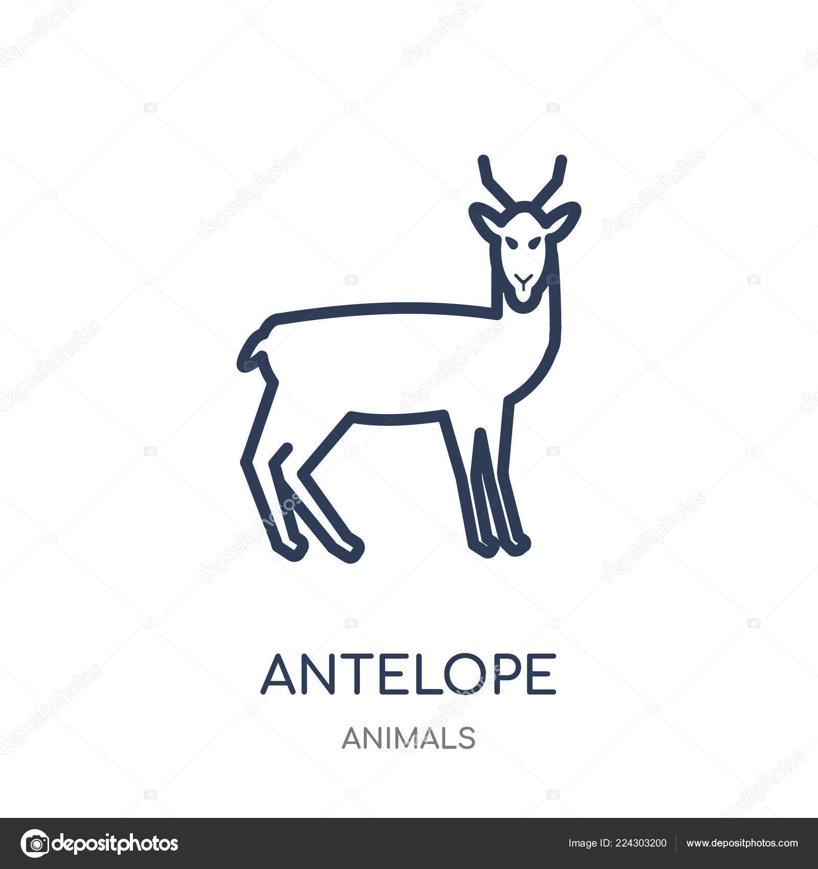 Antelope Icon Antelope Linear Symbol Design Animals Collection Simple ...