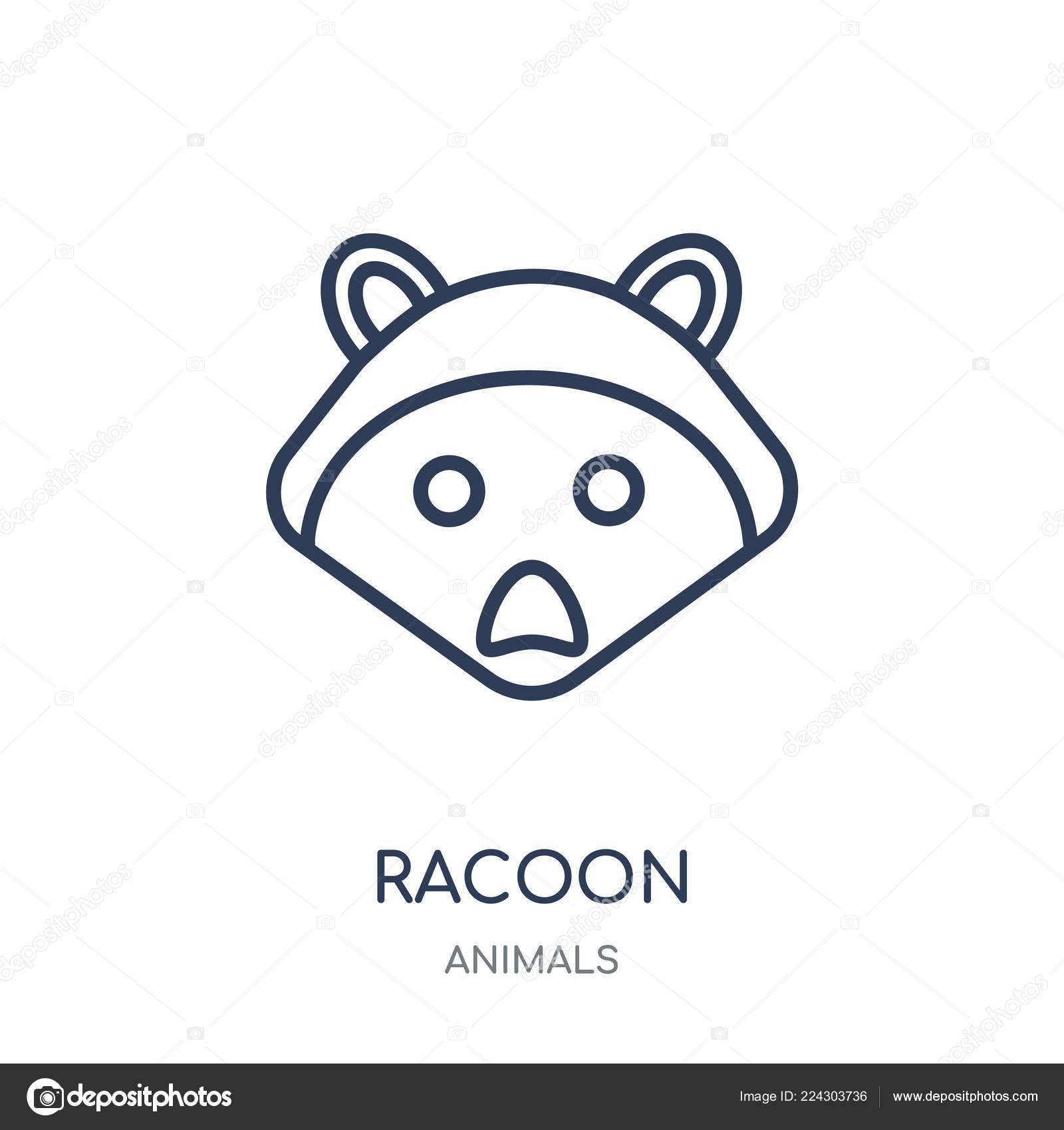 Racoon Icon Racoon Linear Symbol Design Animals Collection Simple ...