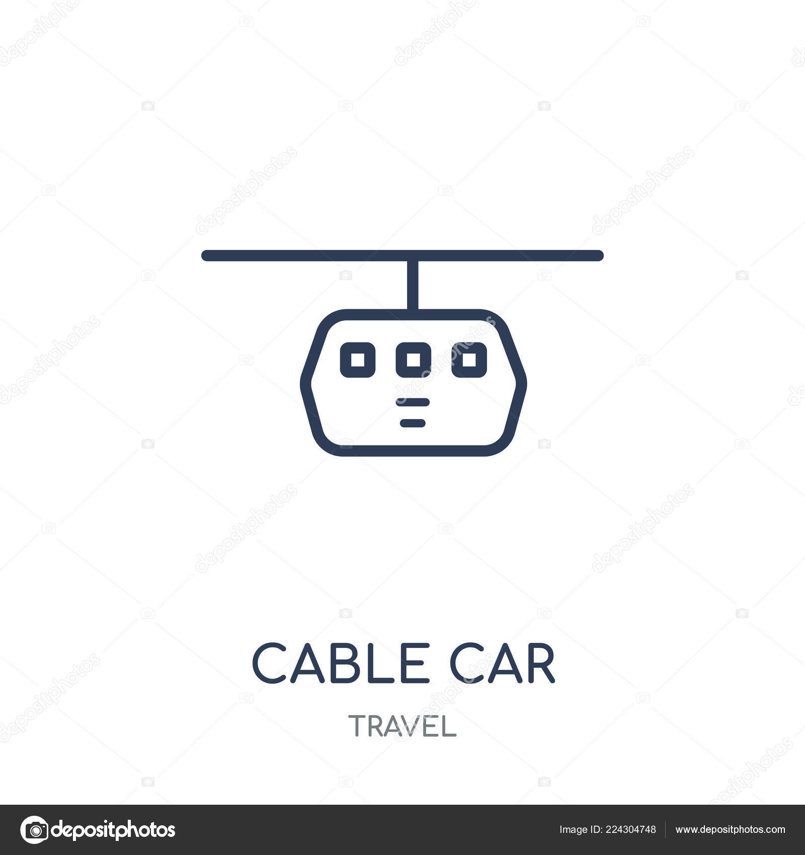 Cable Car Icon Cable Car Linear Symbol Design Travel Collection Stock ...