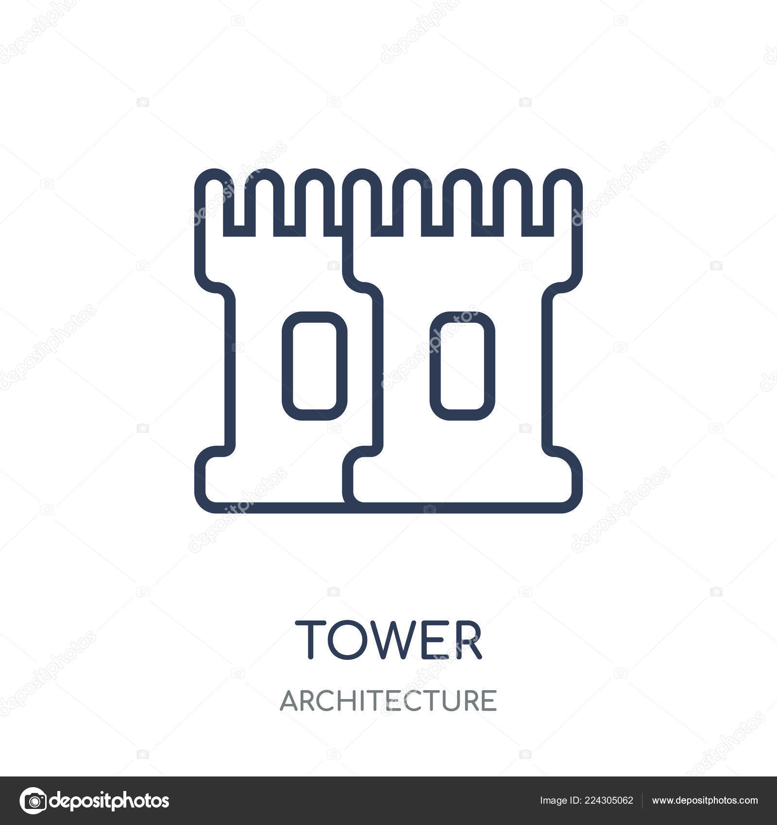 Tower Icon Tower Linear Symbol Design Architecture Collection Simple ...
