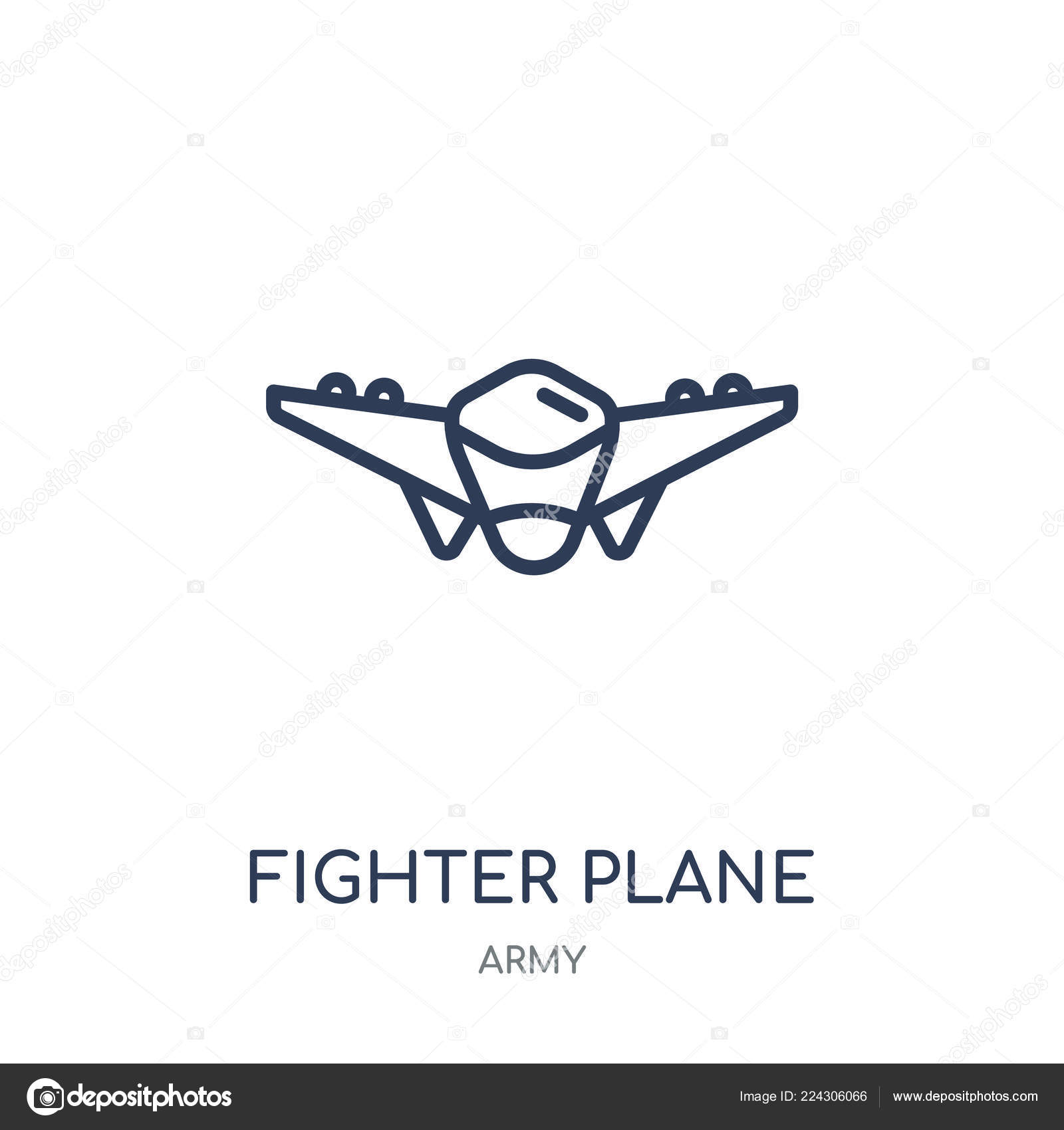 Fighter Plane Icon Fighter Plane Linear Symbol Design Army Collection ...