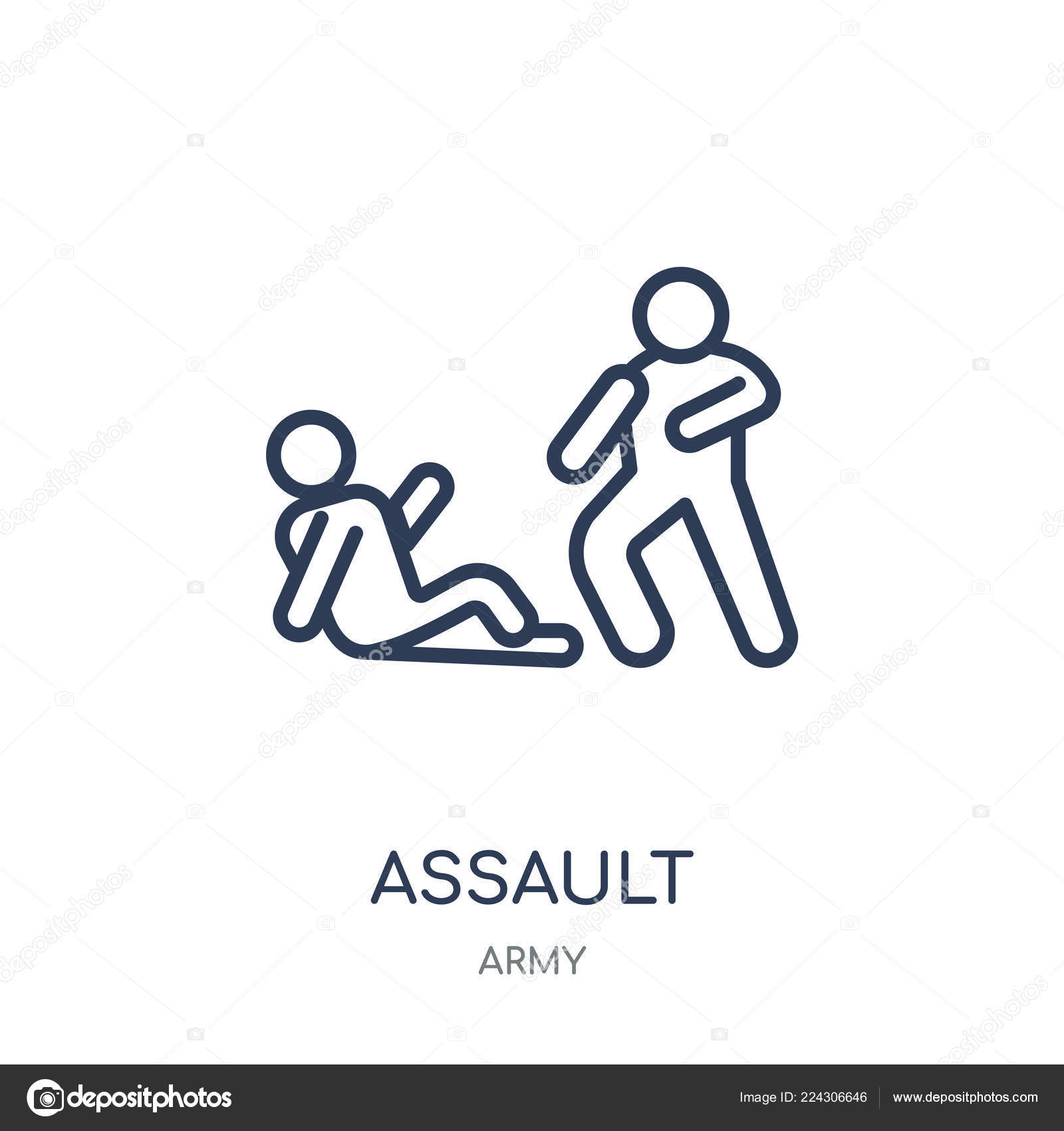 Assault Icon Assault Linear Symbol Design Army Collection Stock Vector ...