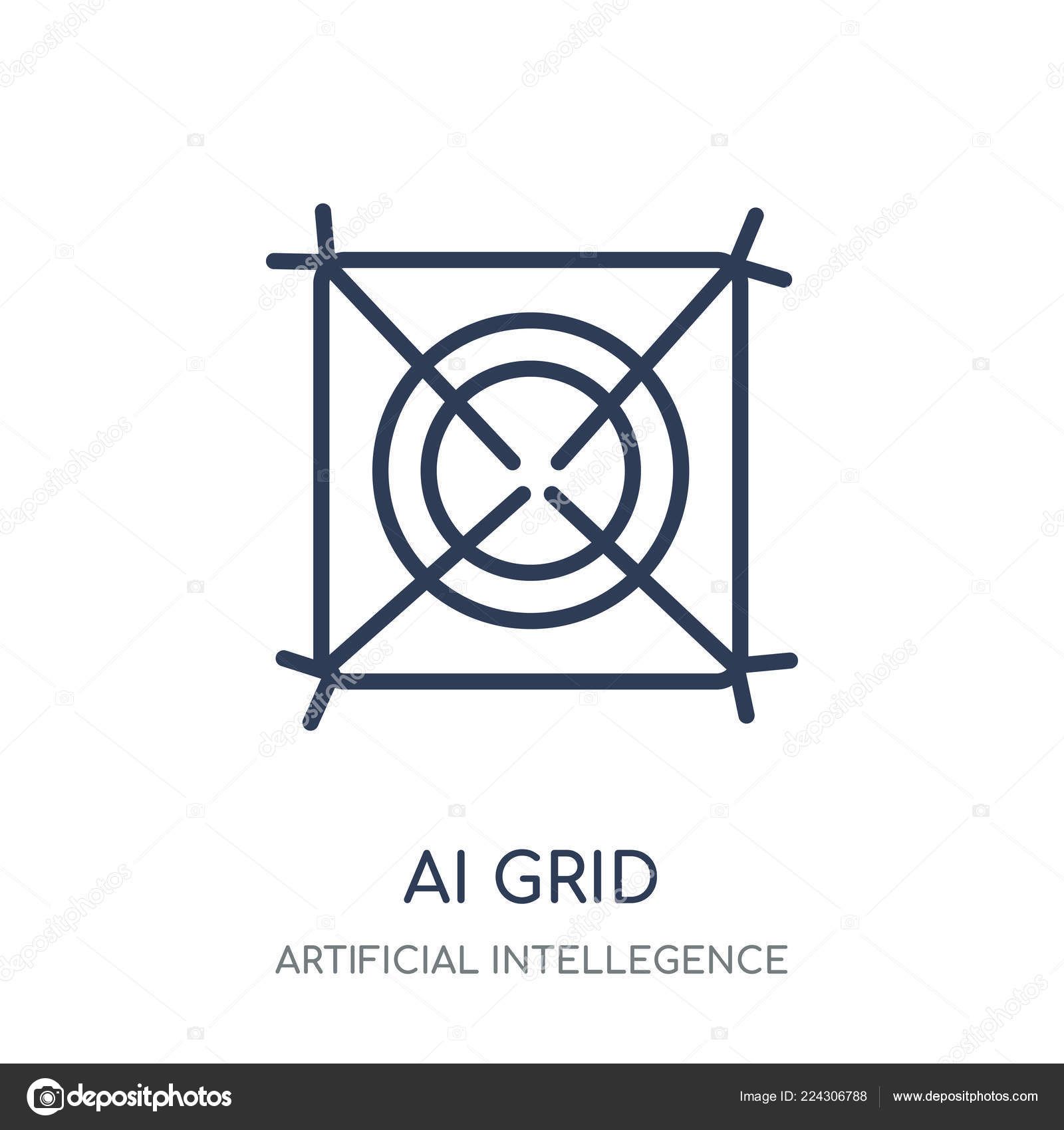 Grid Icon Grid Linear Symbol Design Artificial Intellegence Collection ...