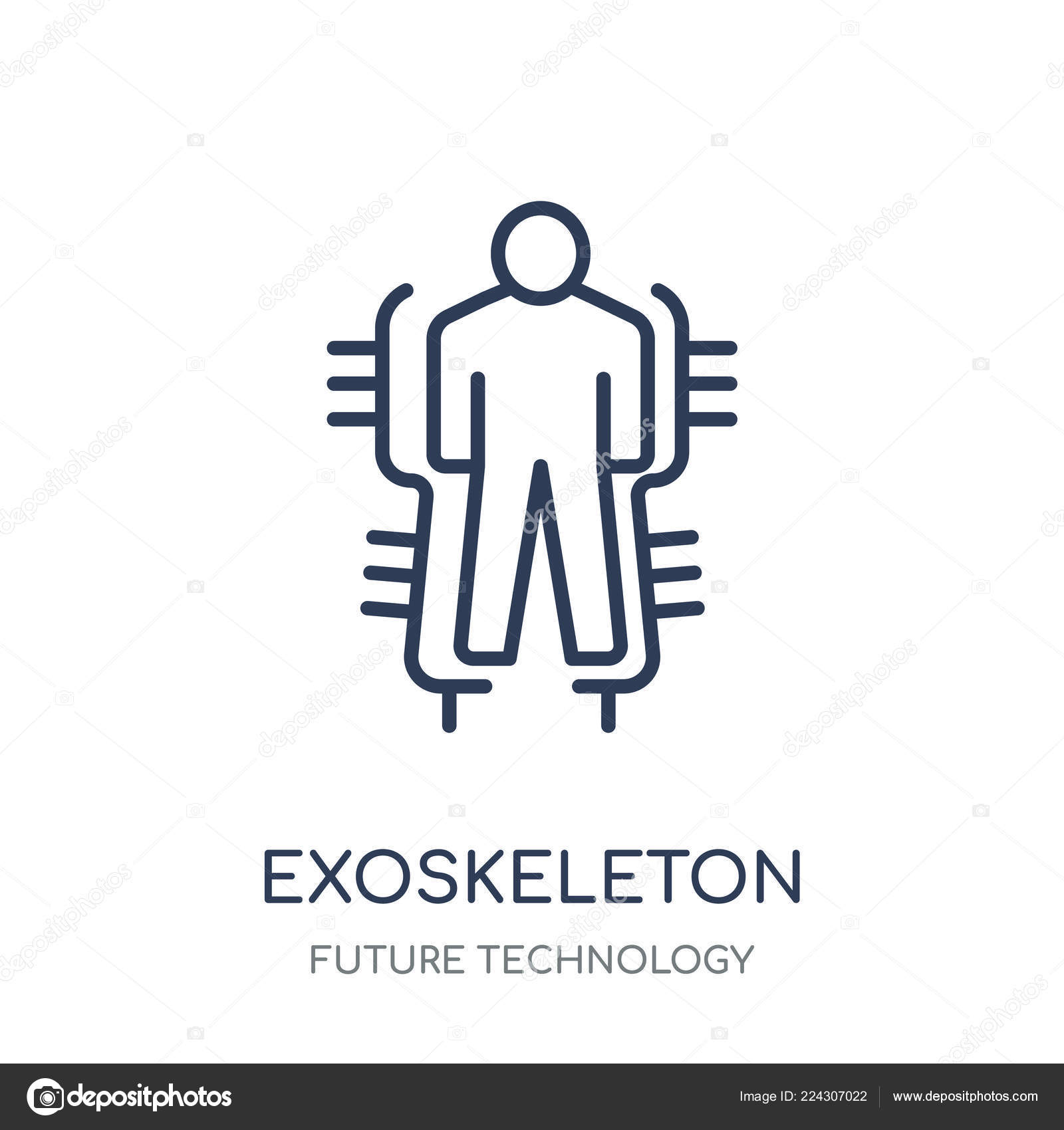 Exoskeleton Icon Exoskeleton Linear Symbol Design Future Technology ...