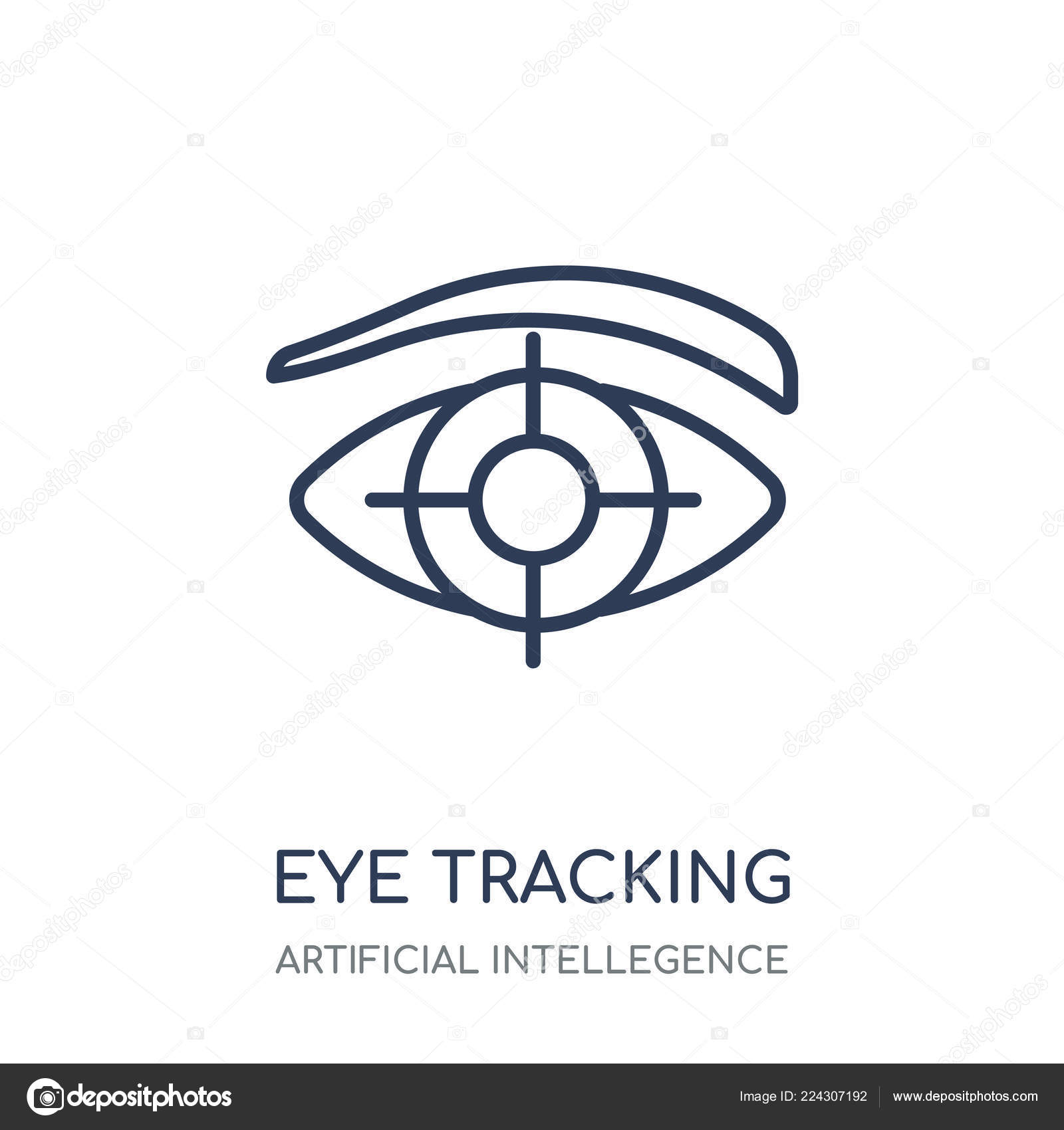 Eye Tracking Icon Eye Tracking Linear Symbol Design Artificial ...
