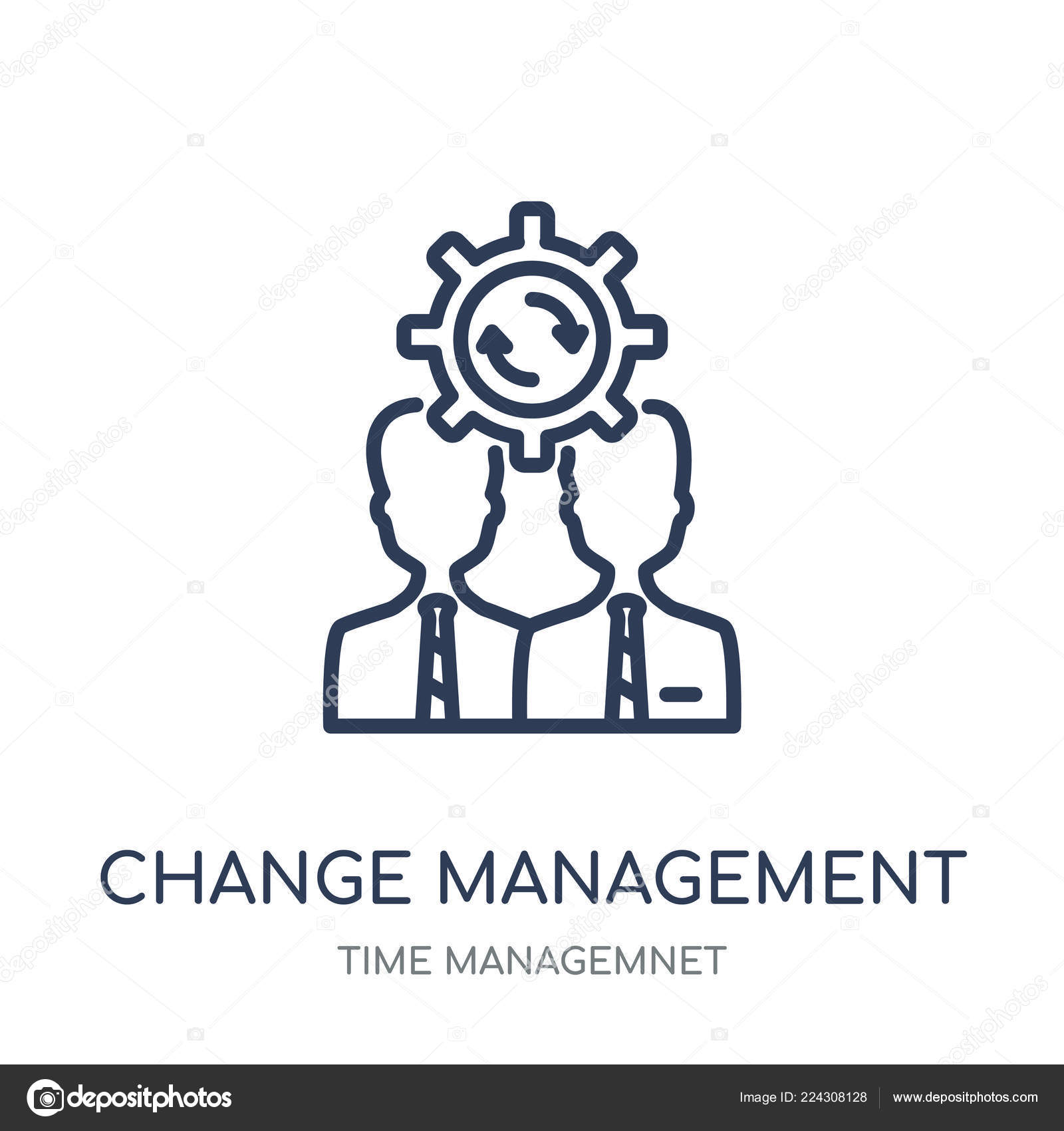 Change Management Icon Change Management Linear Symbol Design Time ...