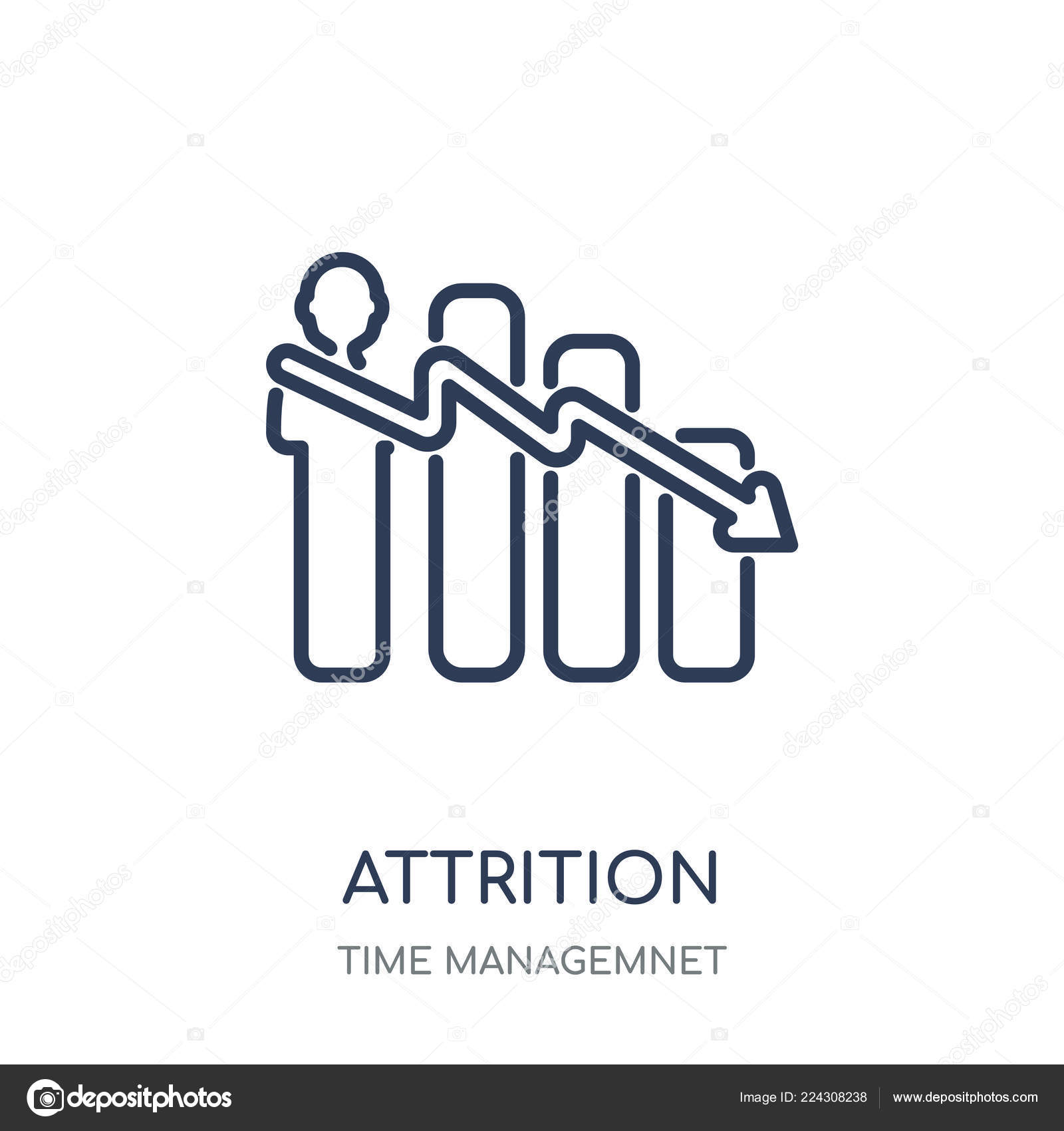 Attrition Icon Attrition Linear Symbol Design Time Managemnet ...