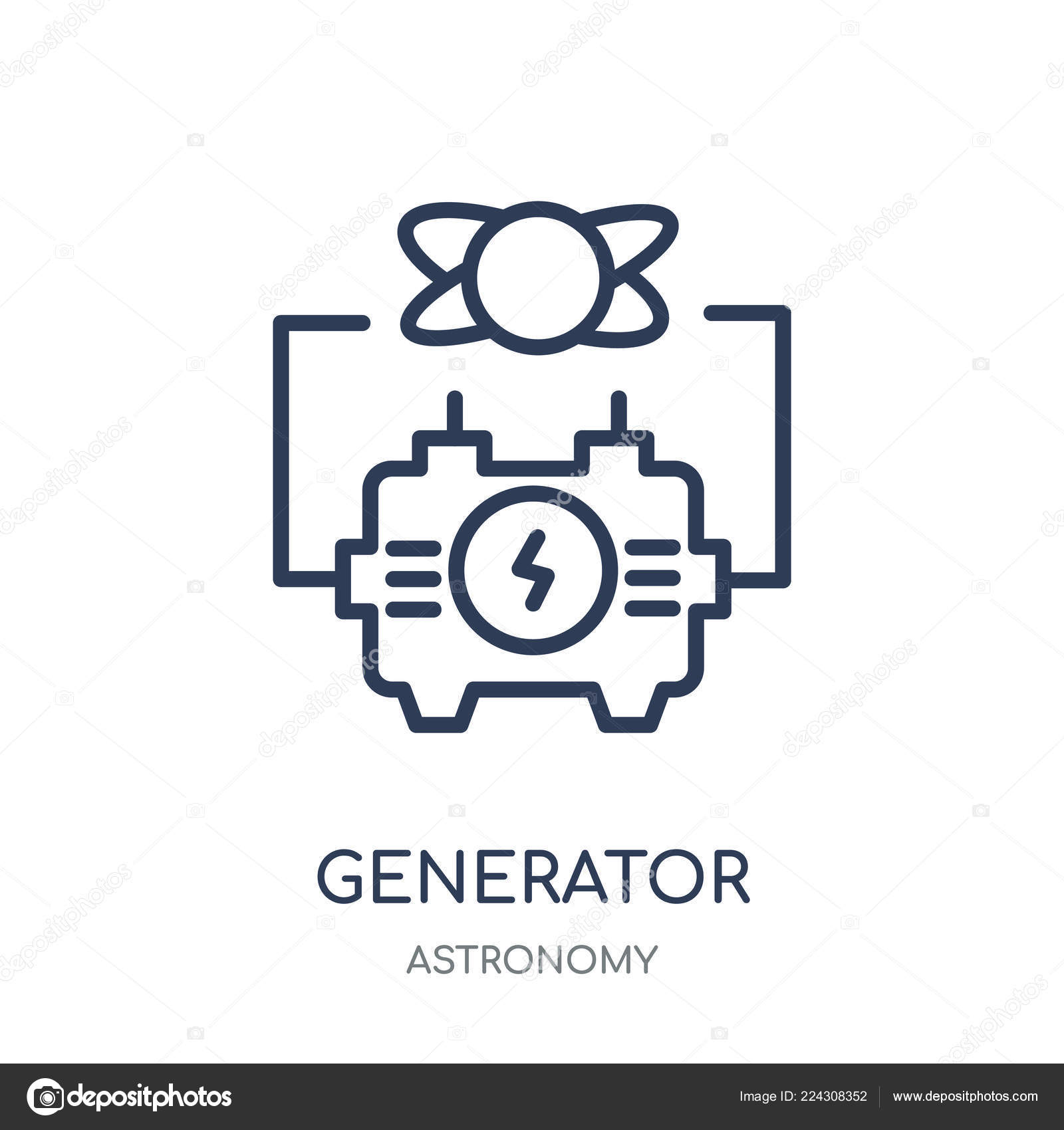 Generator Icon Generator Linear Symbol Design Astronomy Collection ...