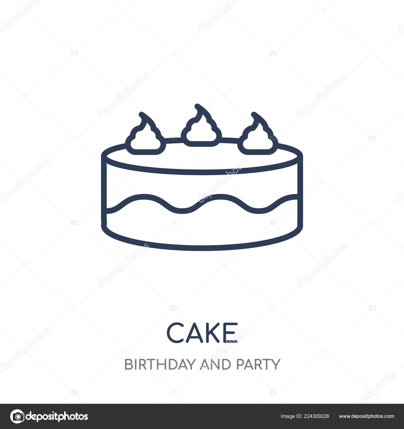 Image vectorielle Icône Gâteau Gâteau Conception Symbole Linéaire ...