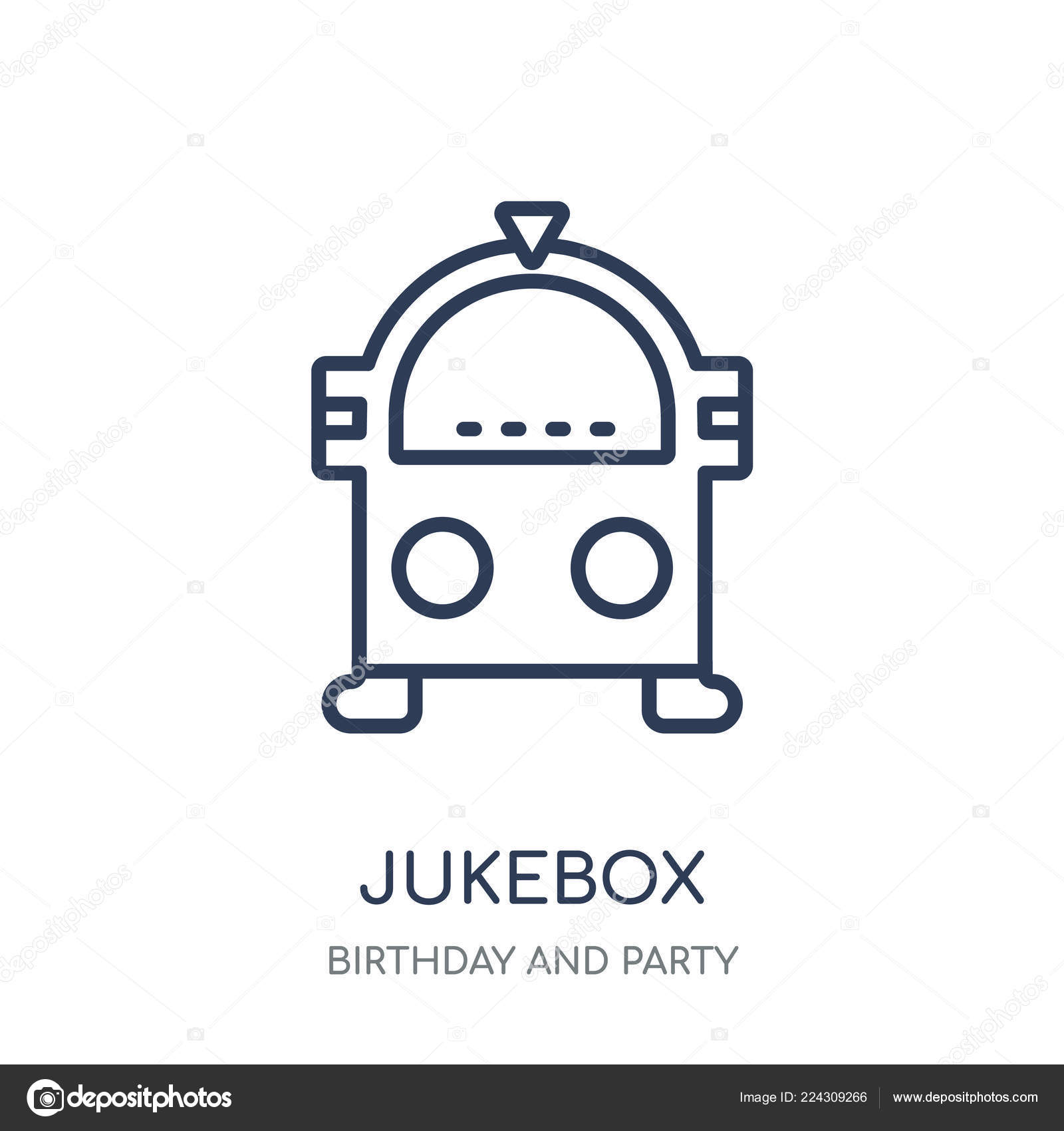 Jukebox Icon Jukebox Linear Symbol Design Birthday Party Collection ...