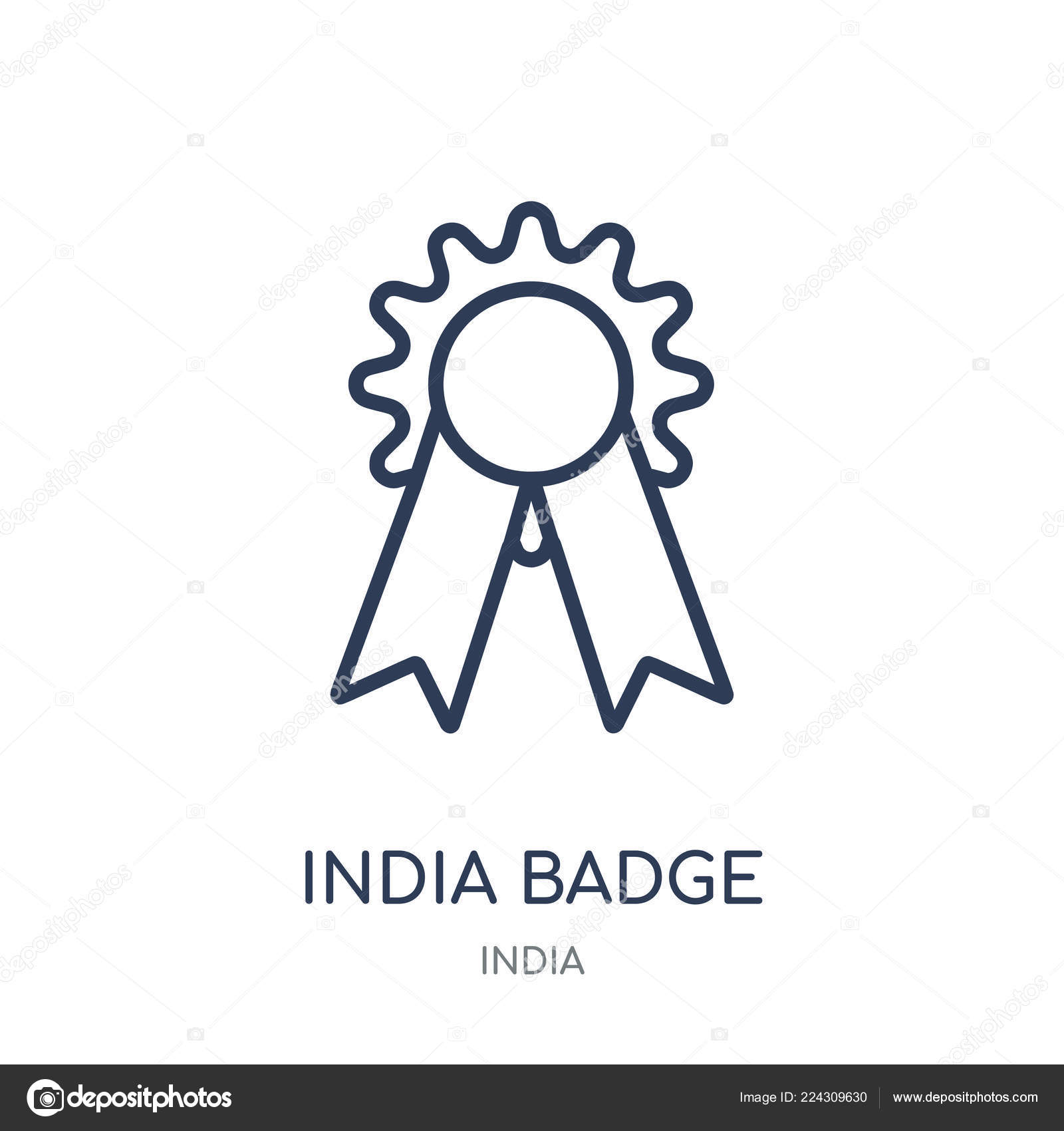 India Badge Icon India Badge Linear Symbol Design India Collection ...