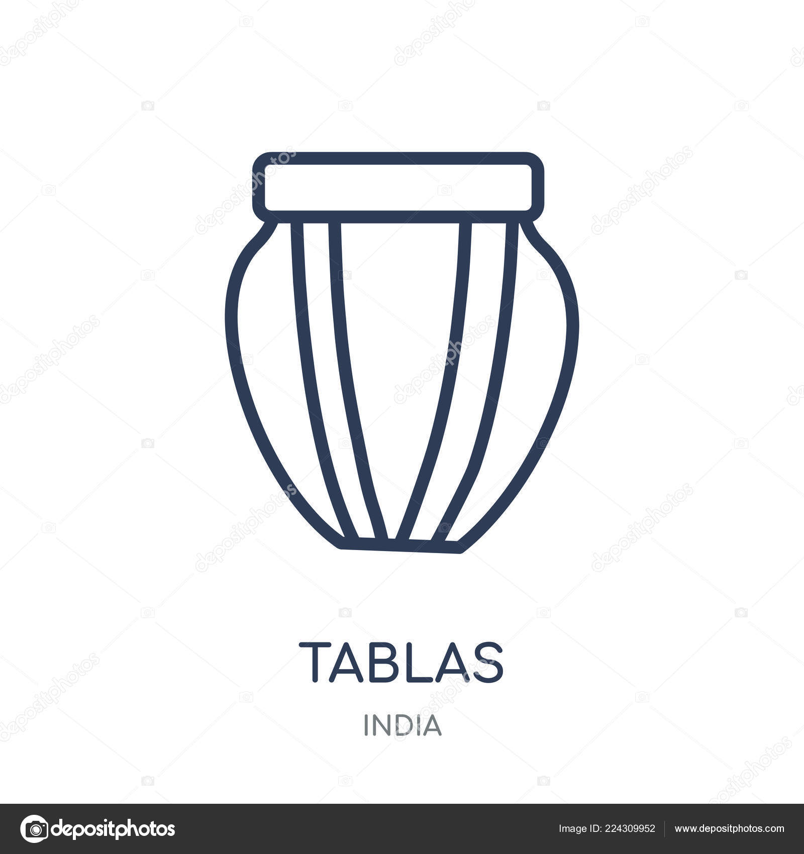 Icono Tablas Diseño Símbolo Lineal Tablas Colección India Esquema ...