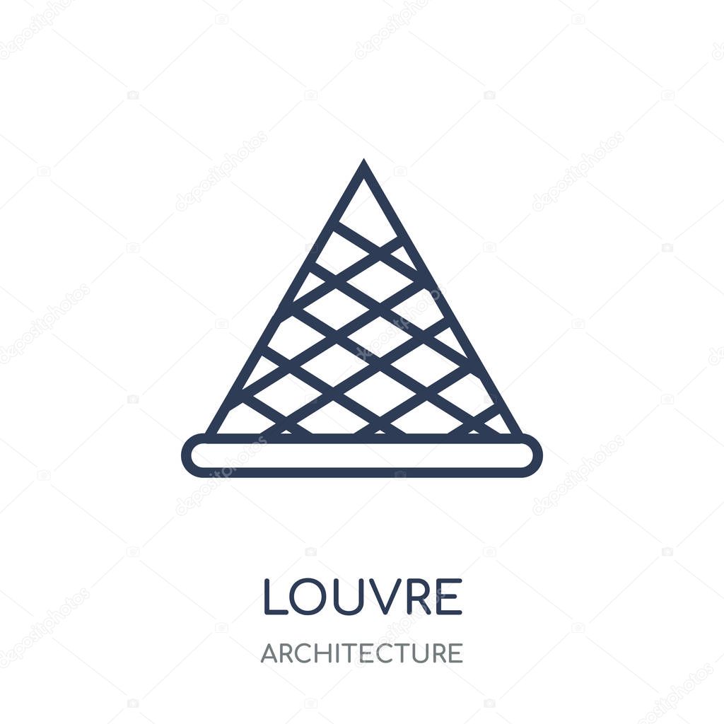Icono del Louvre. Dise o de s mbolo lineal Louvre de la colecci n Architecture. Esquema simple ...
