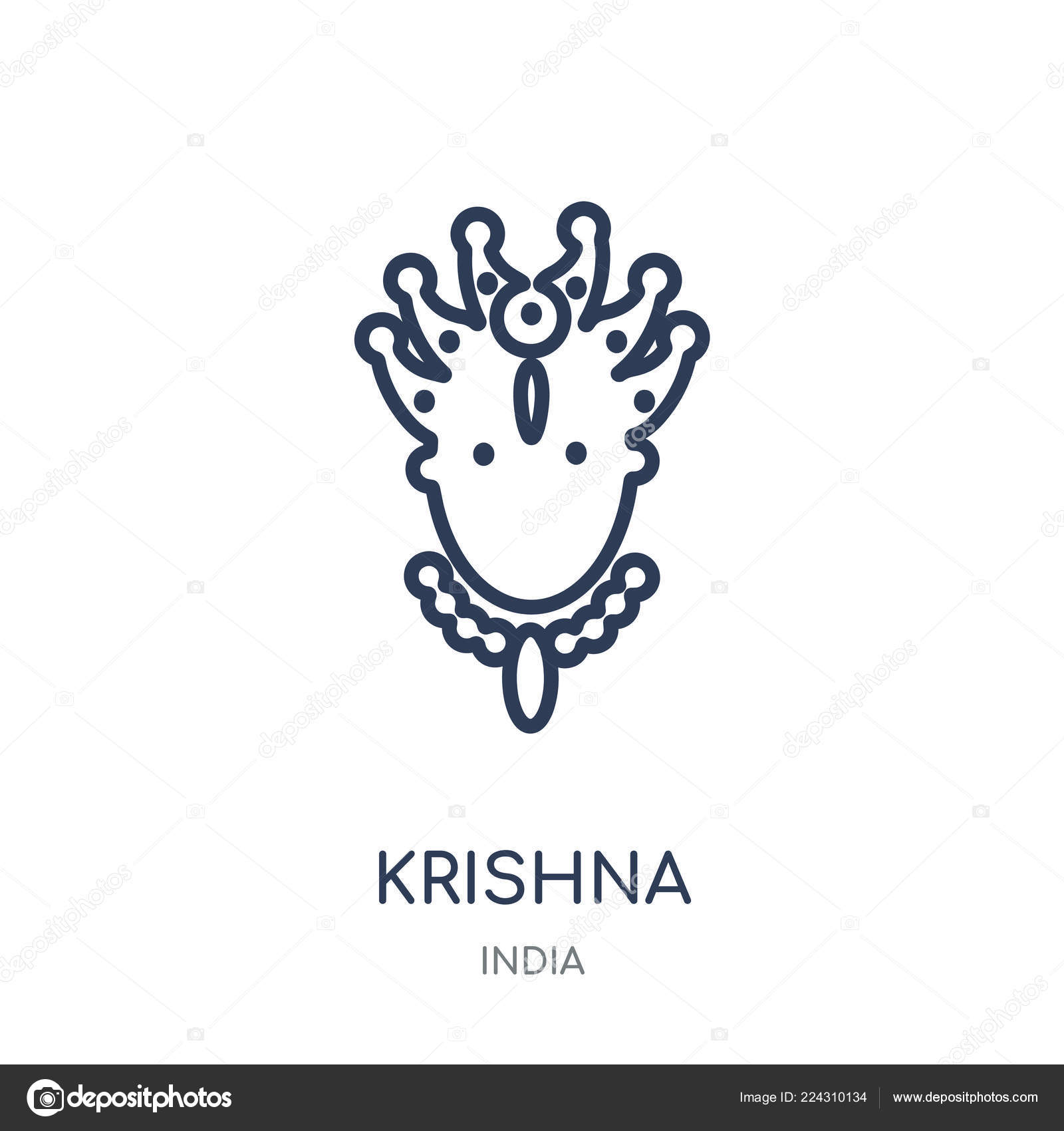 Krishna Janmashtami Icon Krishna Janmashtami Linear Symbol Design India ...