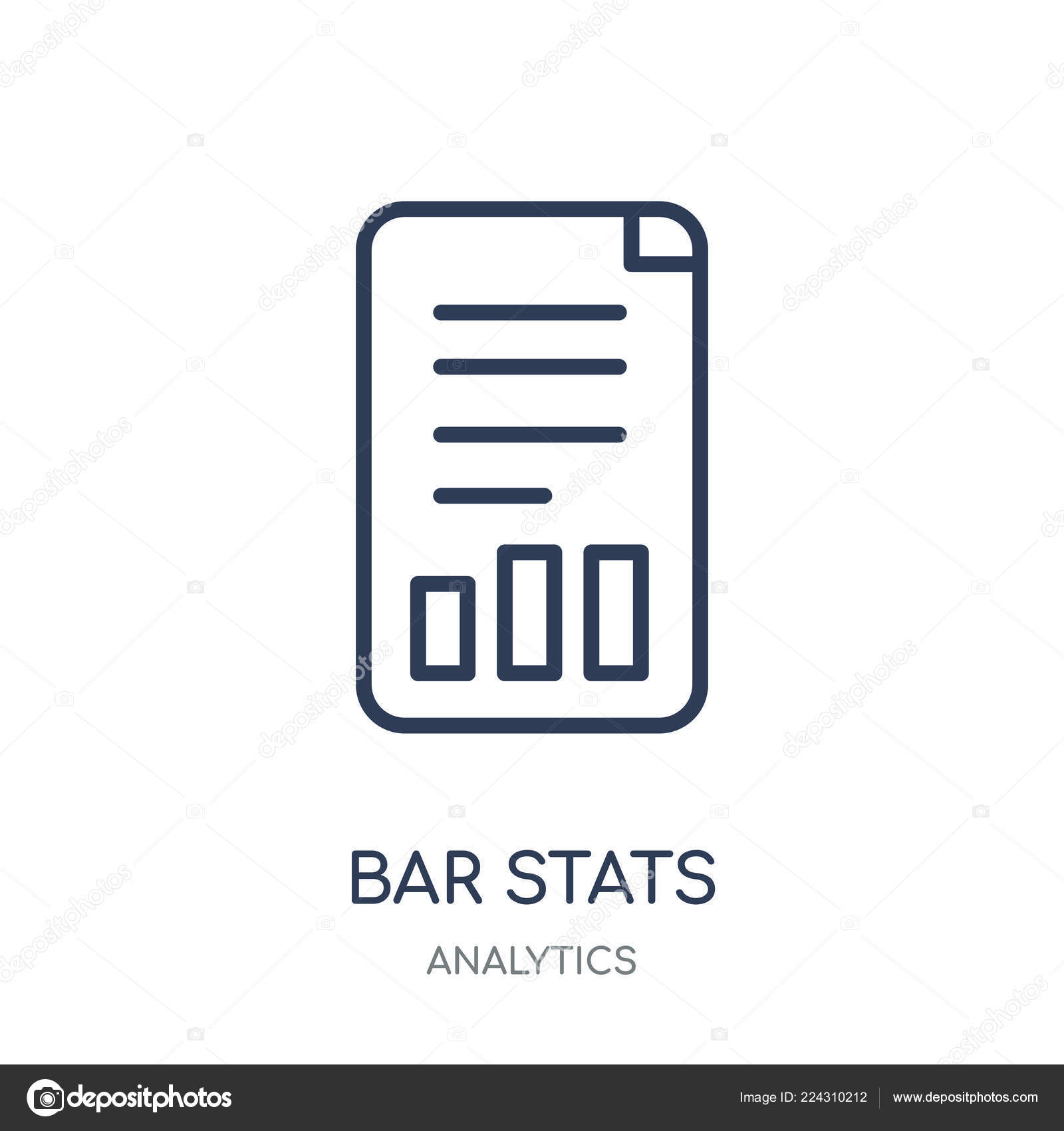 Bar Stats Icon Bar Stats Linear Symbol Design Analytics Collection ...