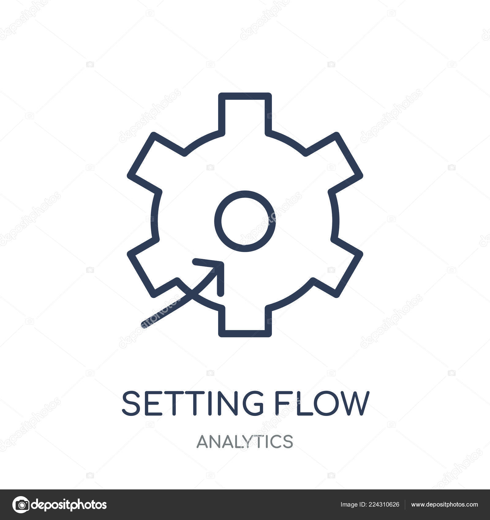 Setting Flow Interface Linear Symbol Icon Setting Flow Interface Symbol Stock Vector by ...