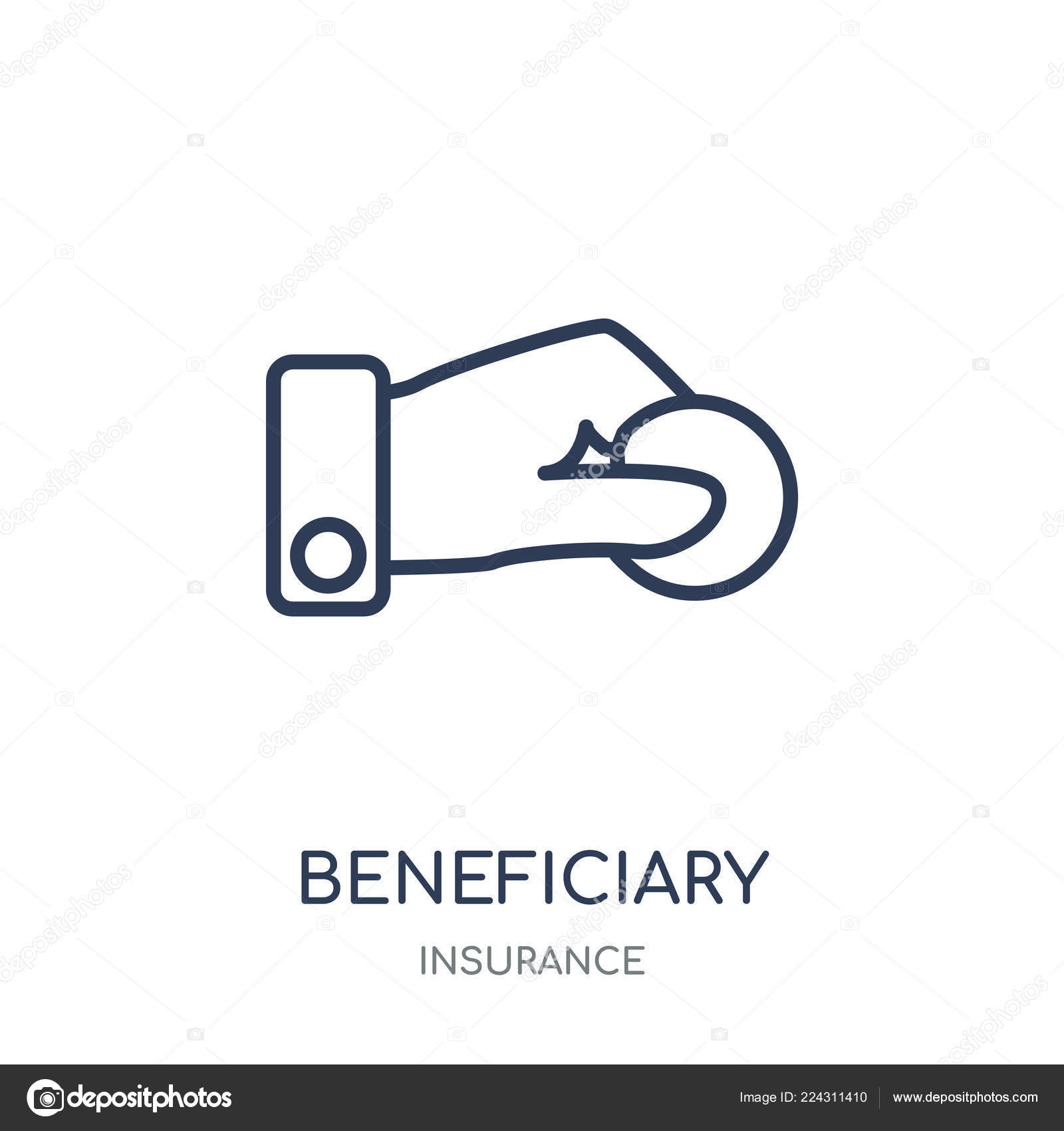 Beneficiary Icon Beneficiary Linear Symbol Design Insurance Collection ...
