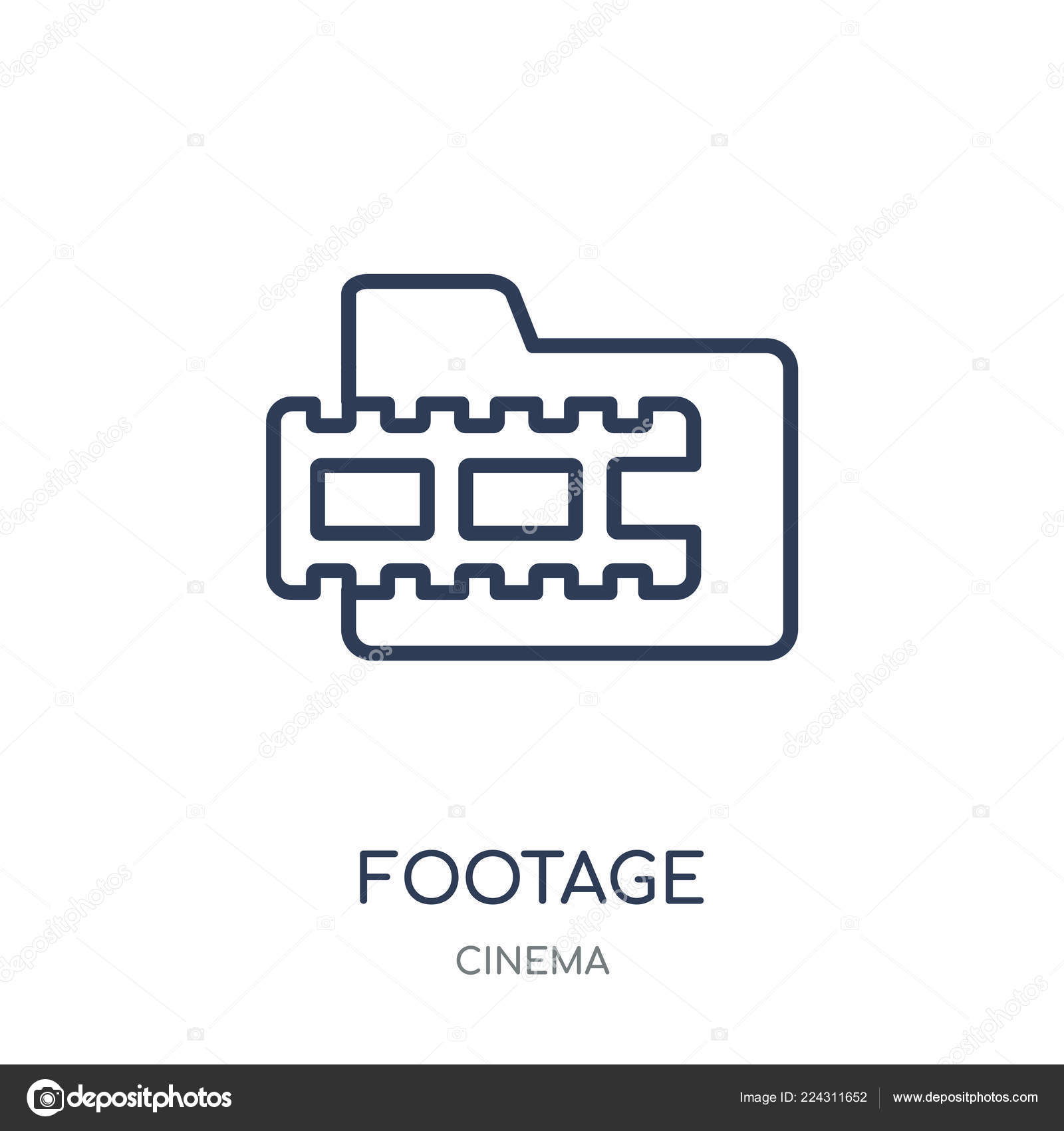 Footage Icon Footage Linear Symbol Design Cinema Collection Simple ...