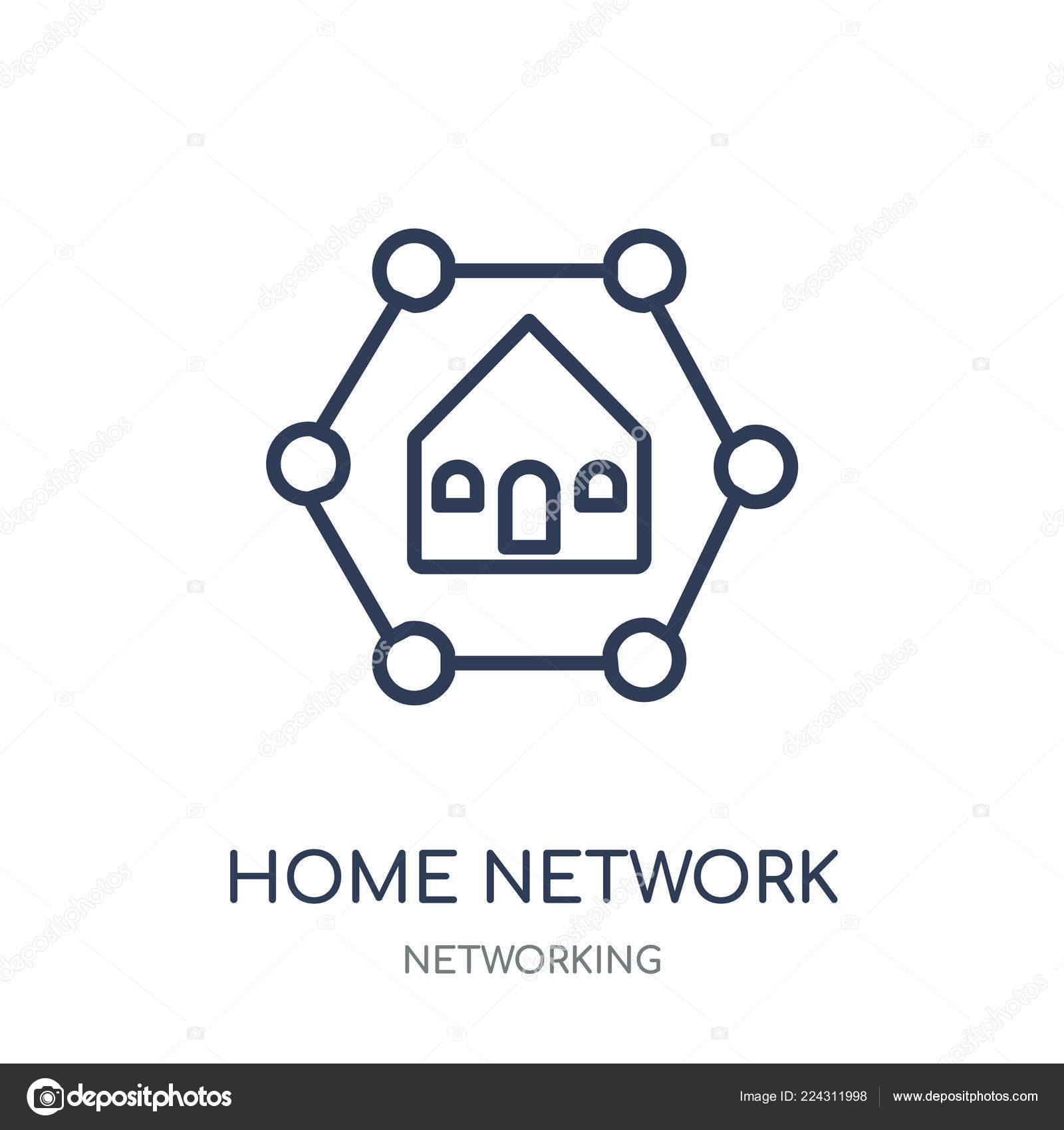 Home Network Icon Home Network Linear Symbol Design Networking ...