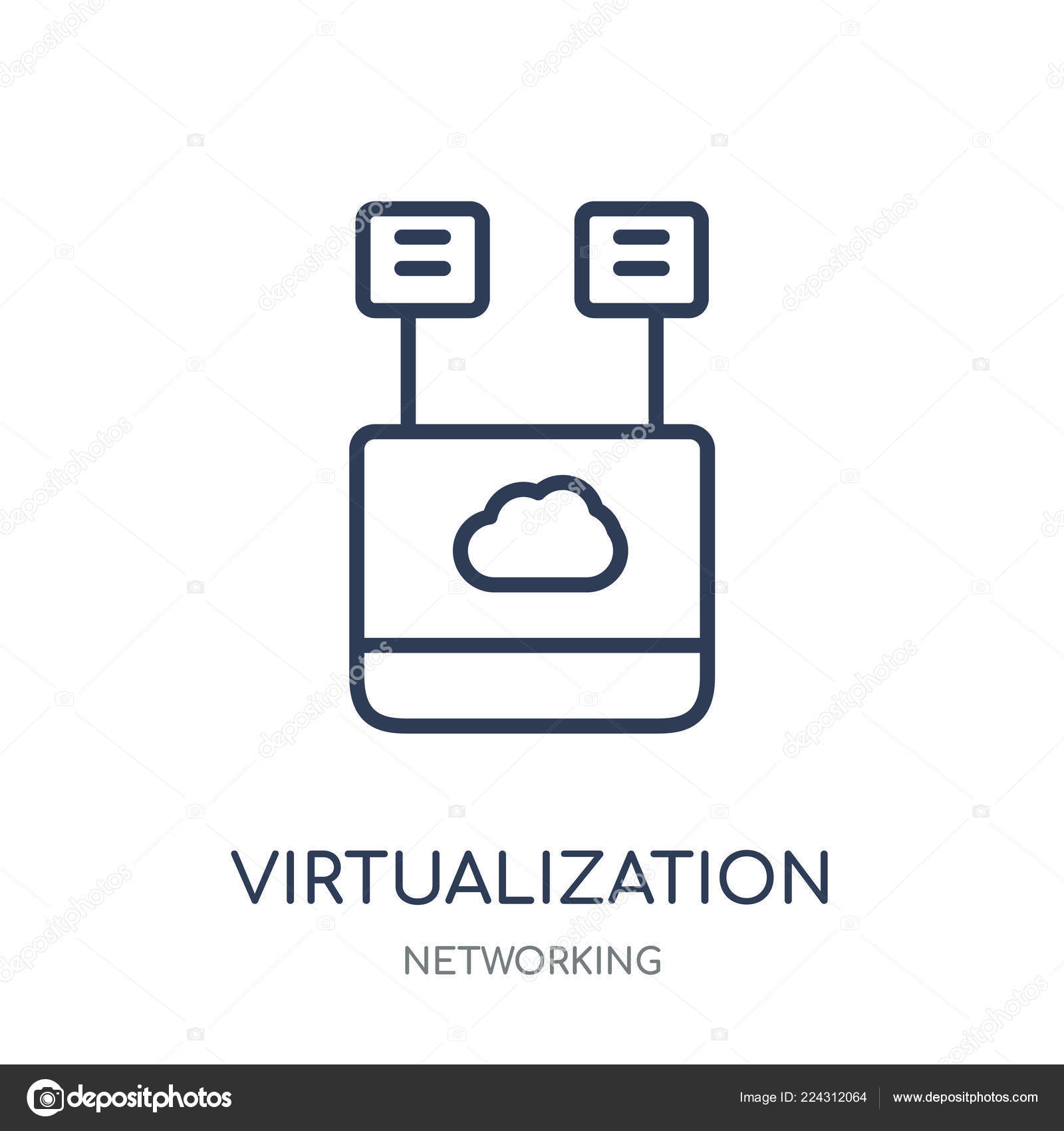 Virtualization Icon Virtualization Linear Symbol Design Networking ...