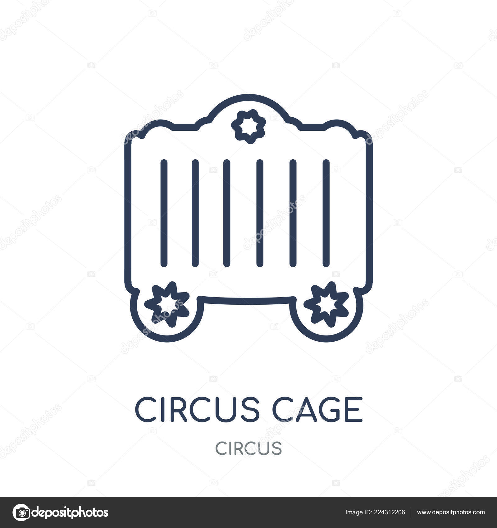 Icono Circus Cage Diseño Símbolo Lineal Circus Cage Colección Circus Vector de stock #224312206 ...