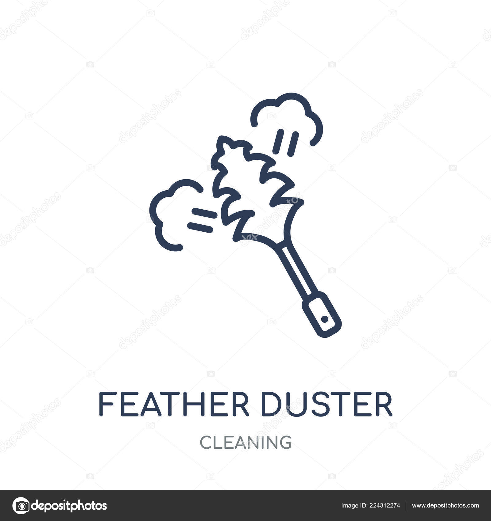 Feather Duster Icon Feather Duster Linear Symbol Design Cleaning ...