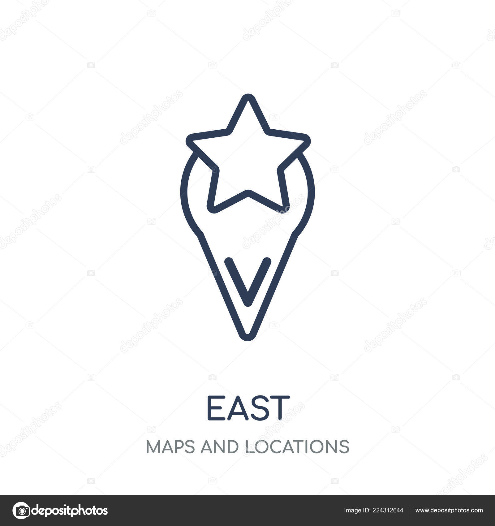East Icon East Linear Symbol Design Maps Locations Collection Simple ...