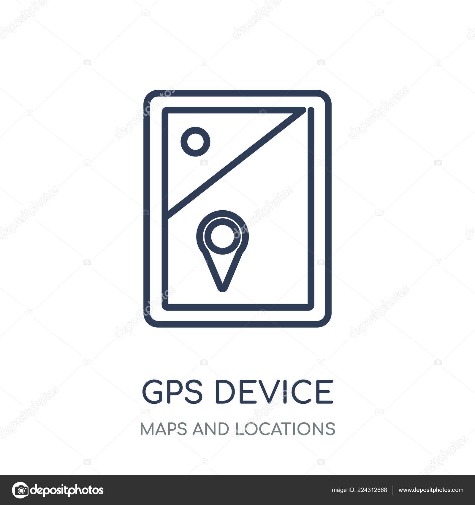 Gps Device Icon Gps Device Linear Symbol Design Maps Locations Stock ...