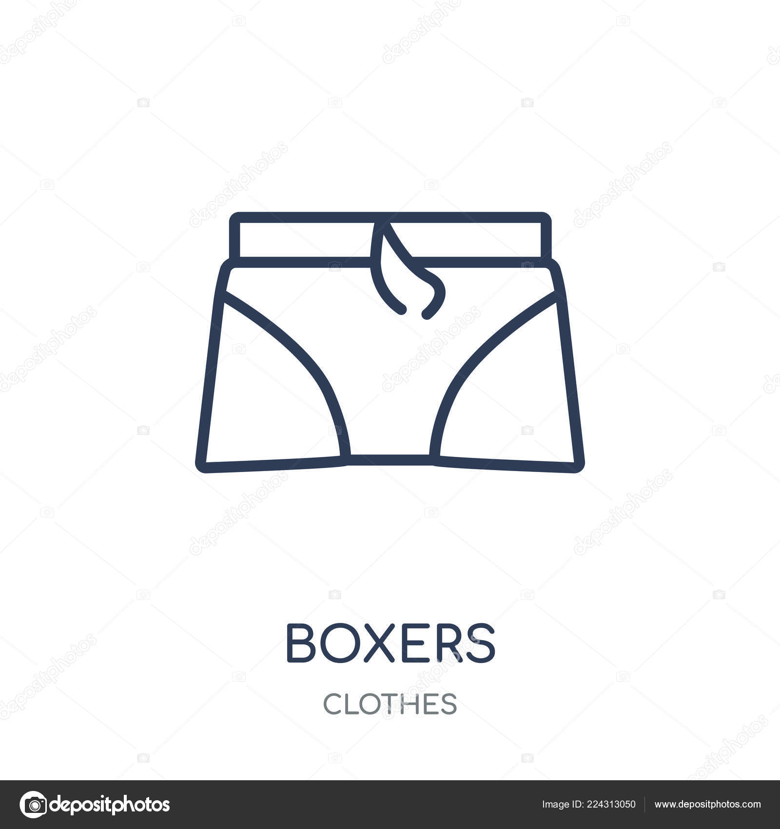 Boxers Icon Boxers Linear Symbol Design Clothes Collection Simple ...