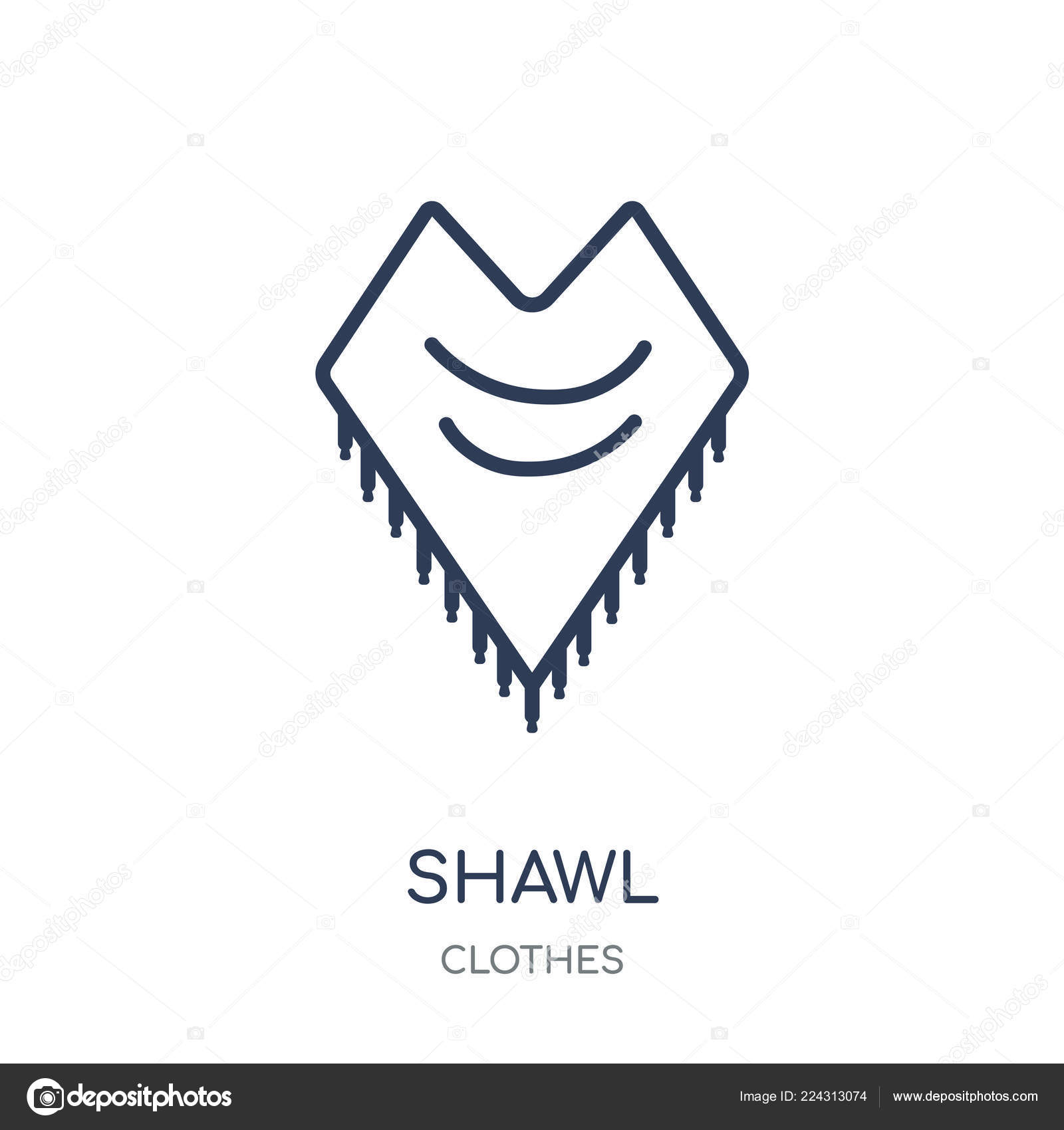 Shawl Icon Shawl Linear Symbol Design Clothes Collection Simple Outline ...