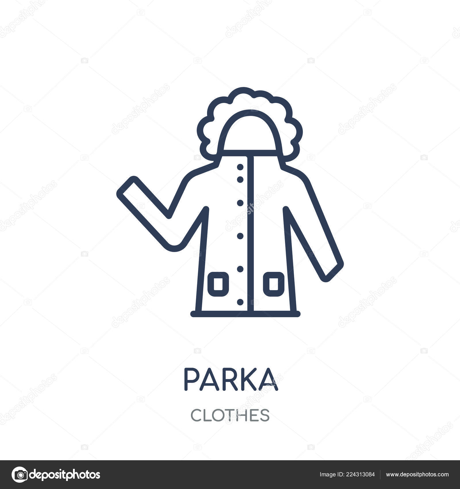 Parka Icon Parka Linear Symbol Design Clothes Collection Simple Outline ...