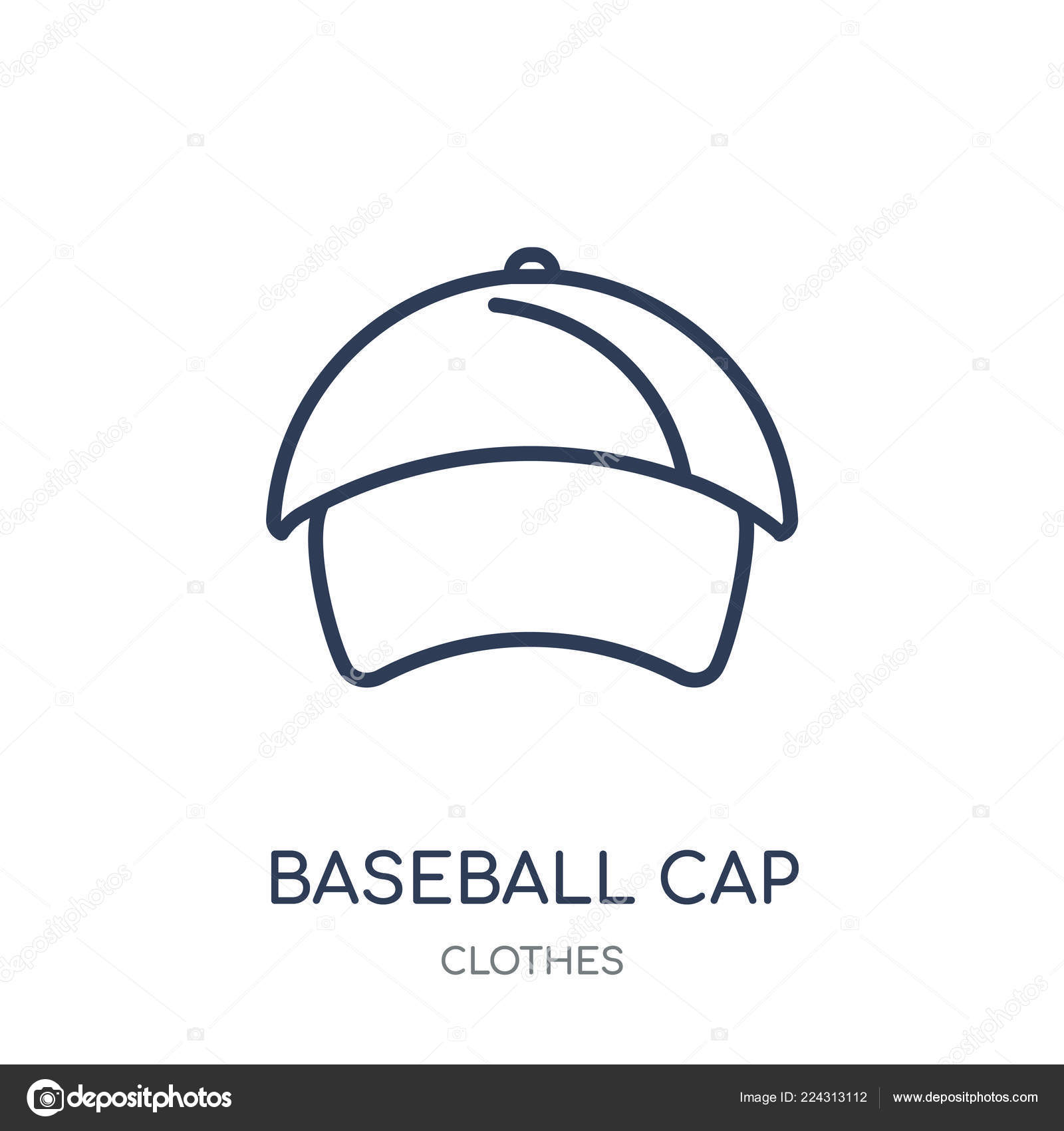 Baseball Cap Icon Baseball Cap Linear Symbol Design Clothes Collection ...