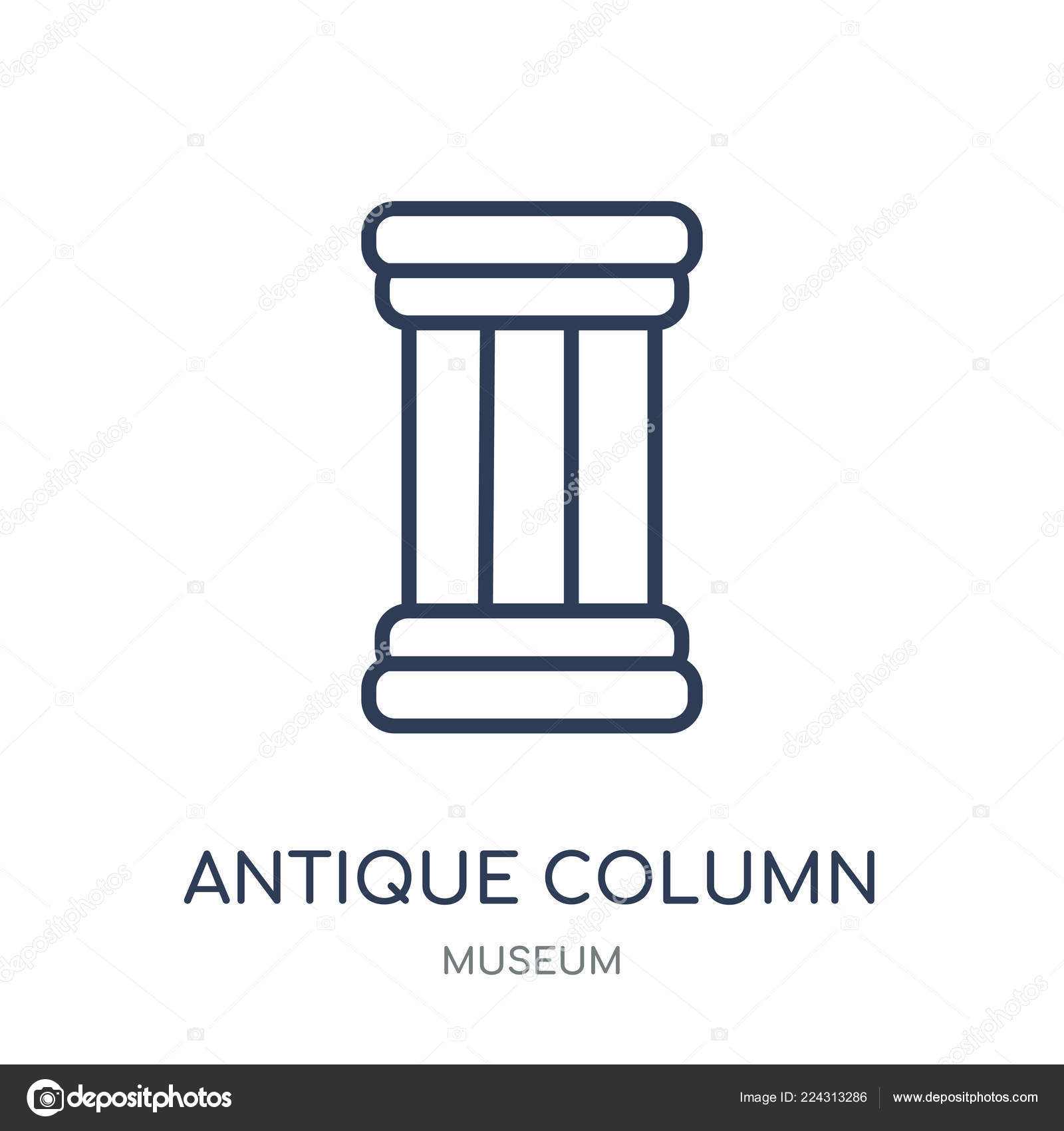 Antique Column Icon Antique Column Linear Symbol Design Museum ...