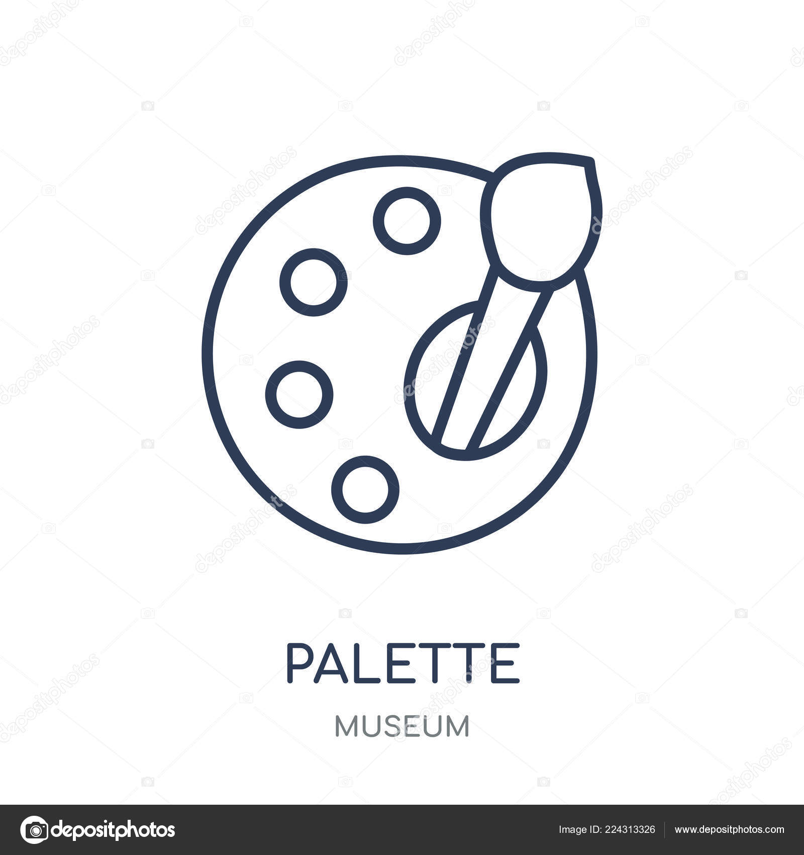 Icono Paleta Paleta Diseño Símbolo Lineal Colección Museo Esquema ...
