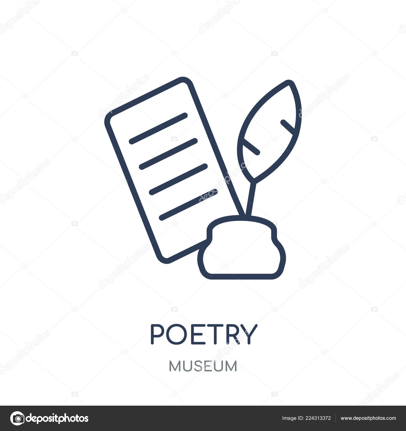 Poetry Icon Poetry Linear Symbol Design Museum Collection Simple ...