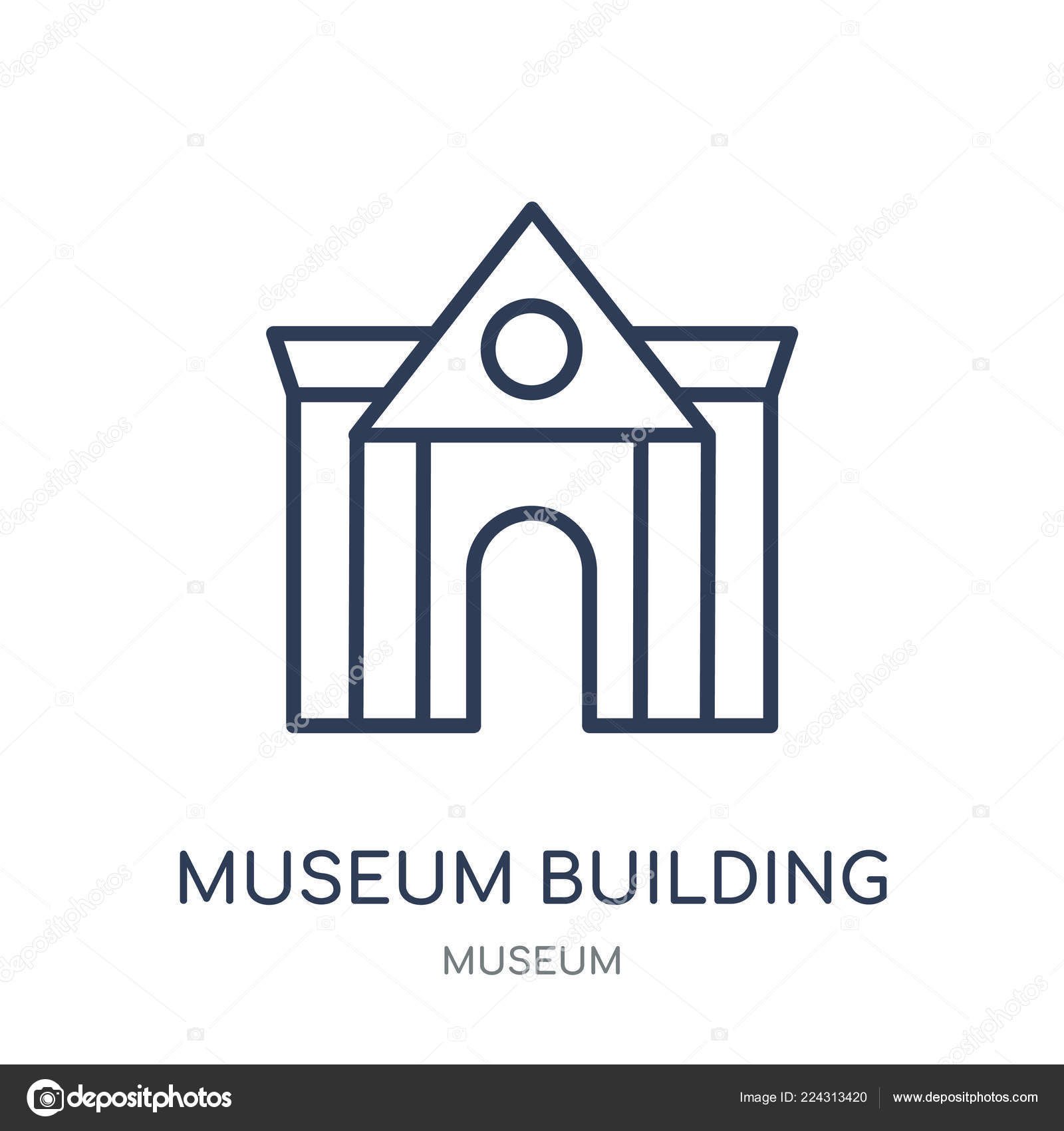 Museum Building Icon Museum Building Linear Symbol Design Museum ...